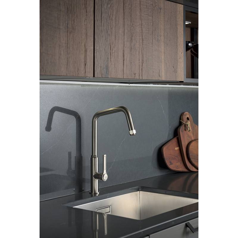 Abode Hex Industrial Single Lever Mono Kitchen Mixer Tap - Brushed ...