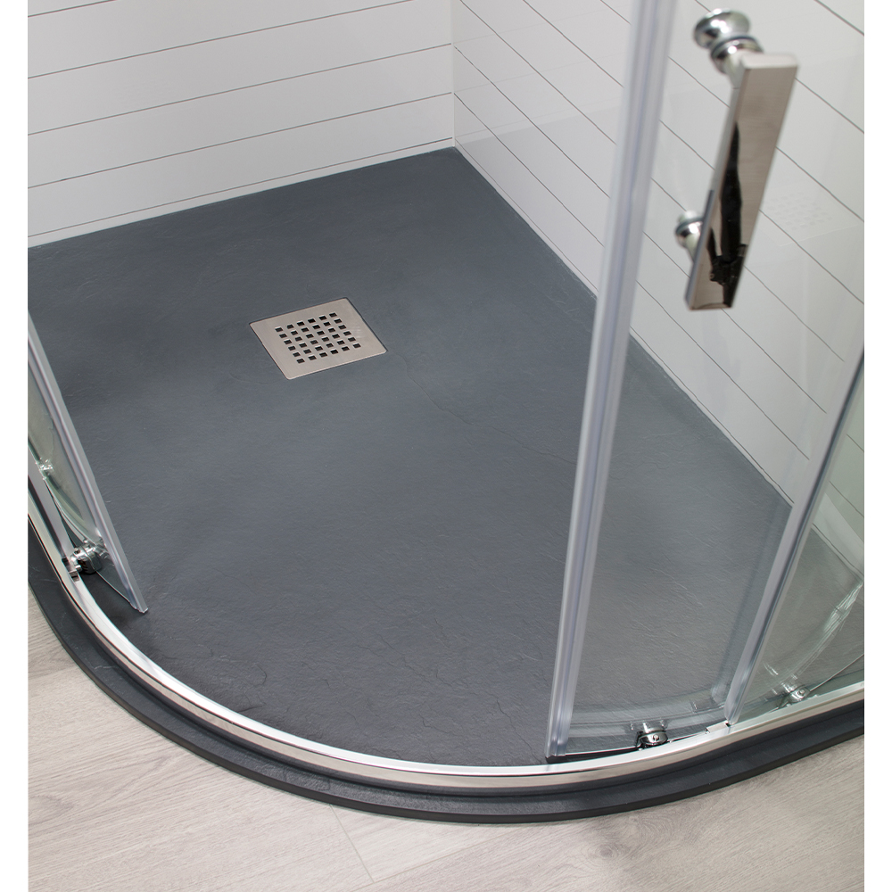Drench Anthracite Ultra Thin Quadrant Stone Slate Effect Shower Tray ...