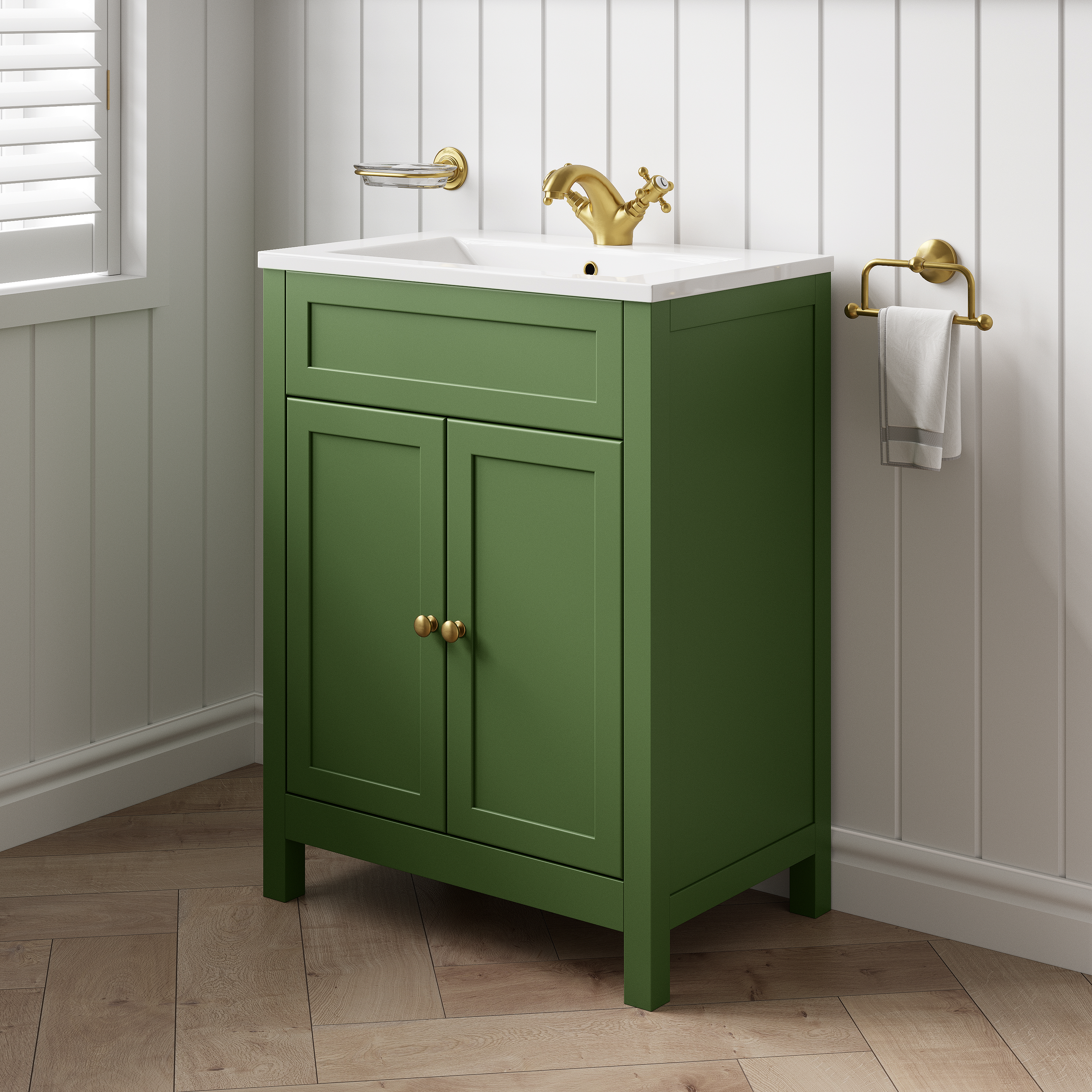 Butler & Rose Catherine Traditional Floorstanding Vanity Unit with ...