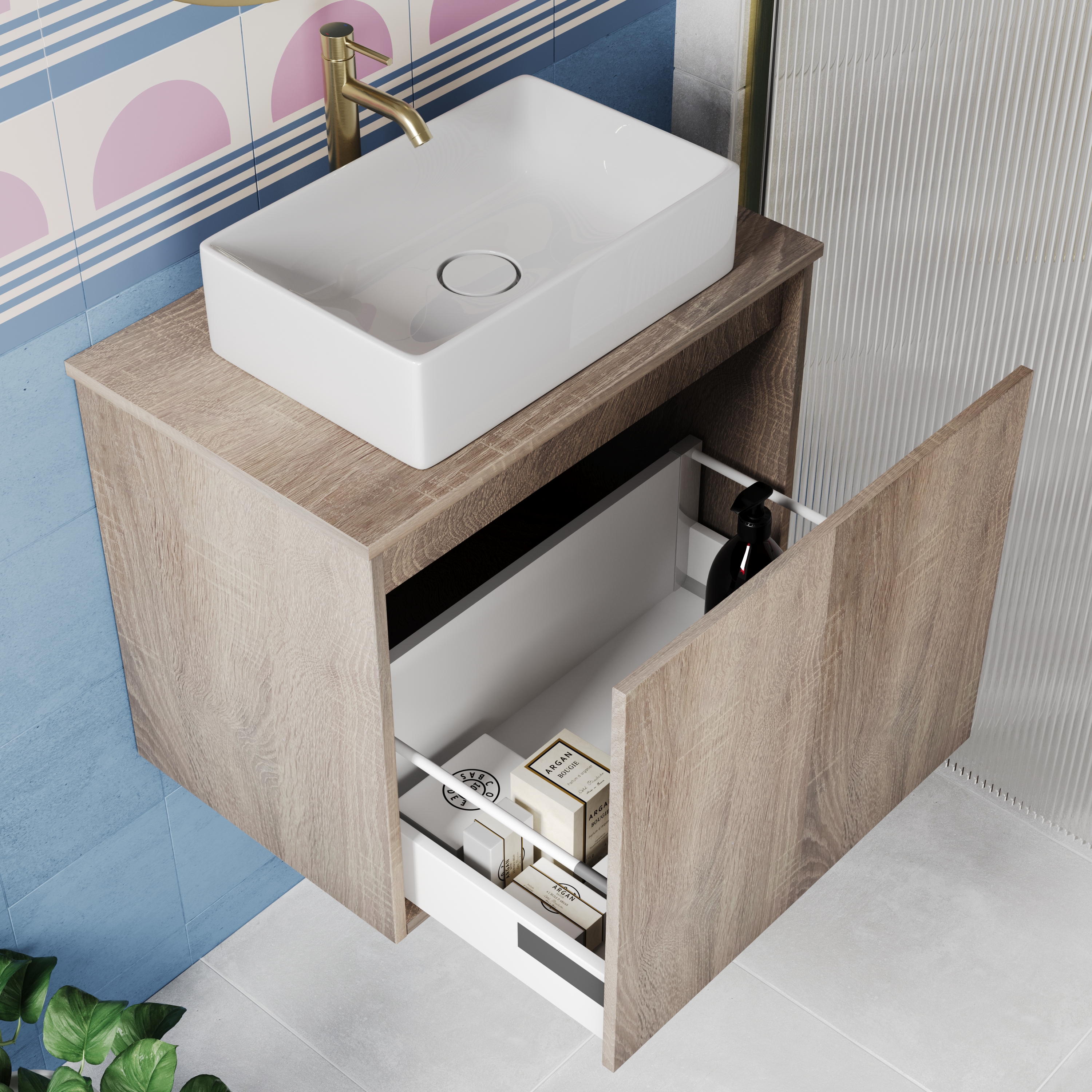 Billy 600mm Wall Hung Vanity Unit & Countertop | Tap Warehouse