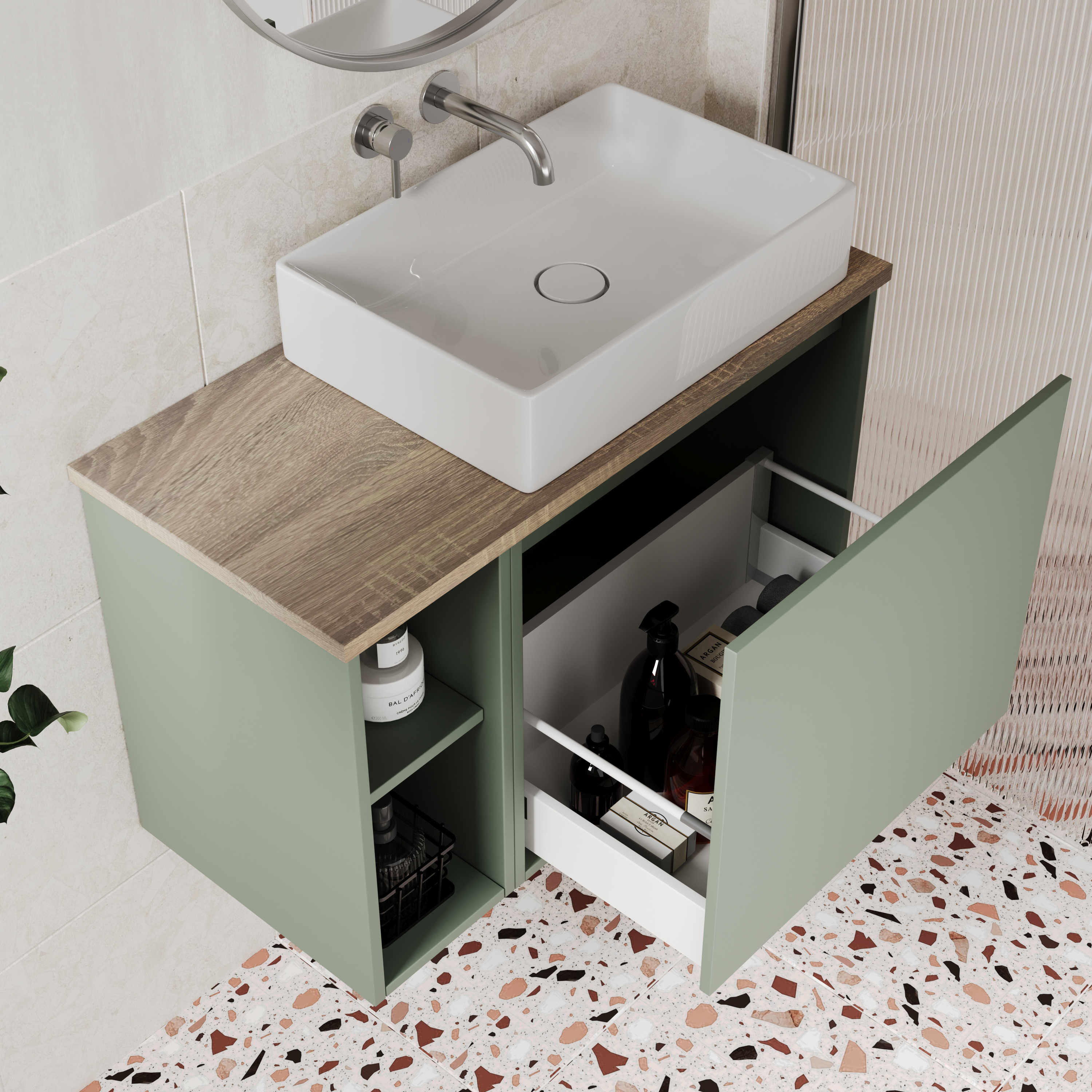 Billy 800mm Wall Hung Vanity Unit & Countertop | Tap Warehouse
