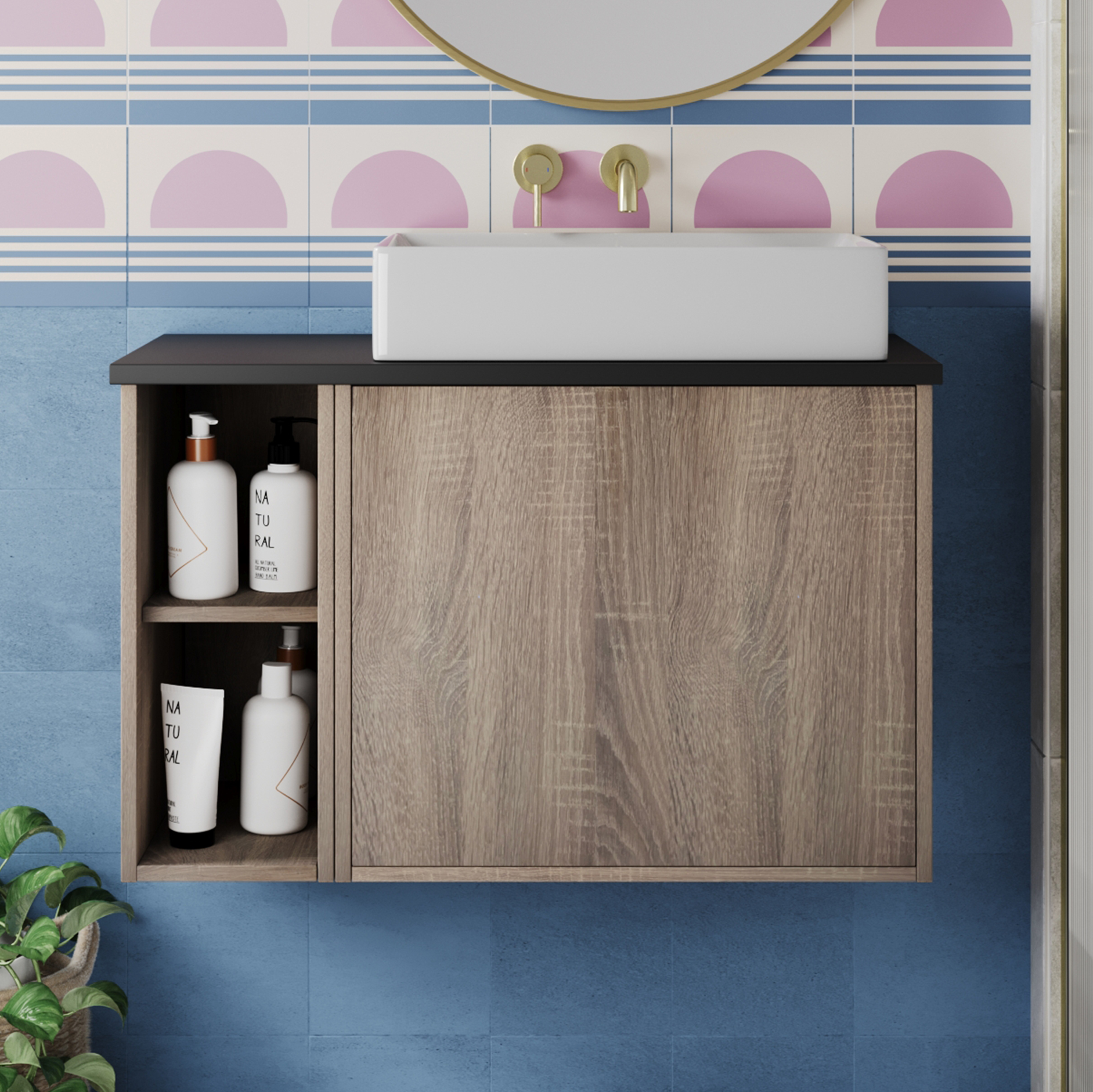 Billy 800mm Wall Hung Vanity Unit & Countertop | Tap Warehouse