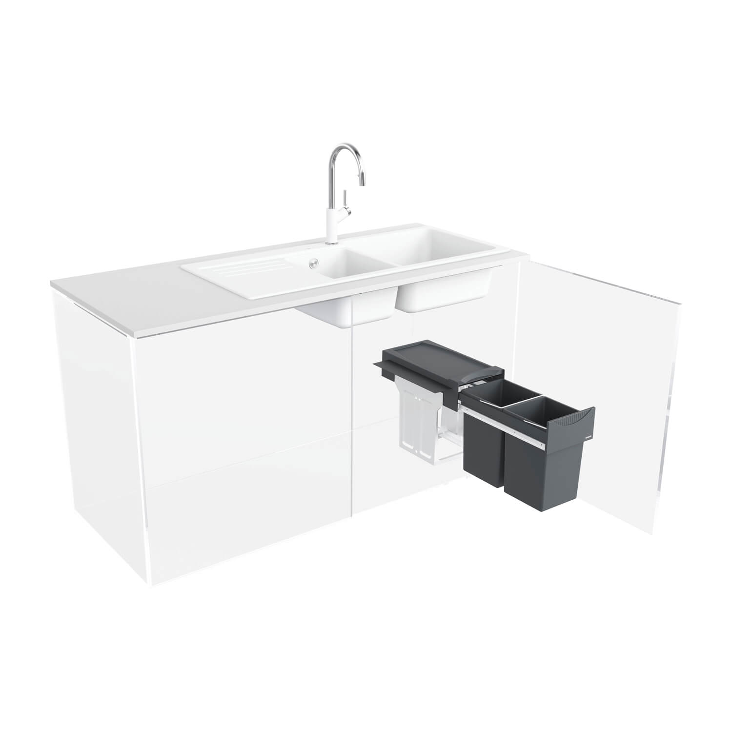 Blanco Botton Pro 30 litre 2 Container Waste Organiser for 300mm ...