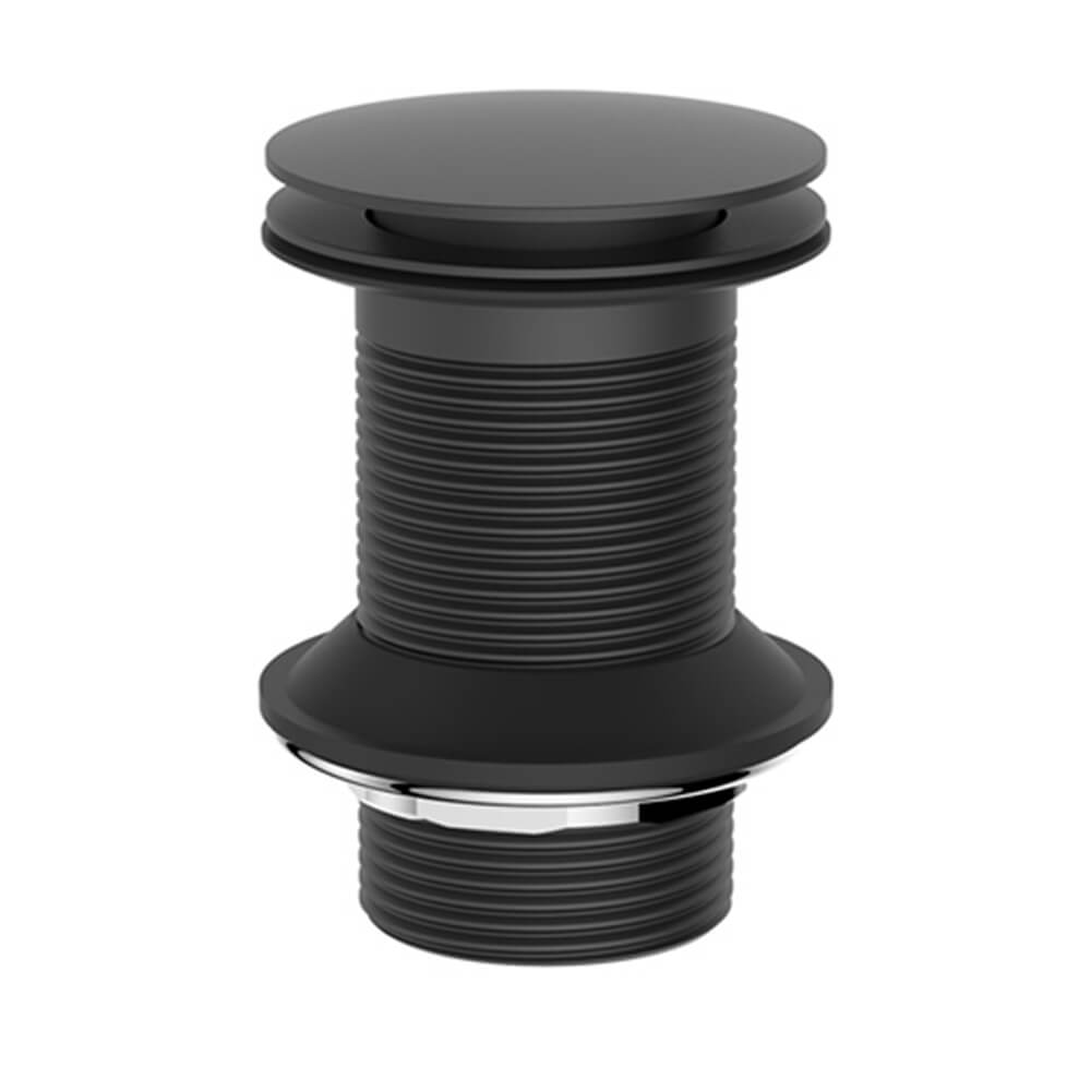 Britton Bathrooms Unslotted Basin Waste - Matt Black | Tap Warehouse