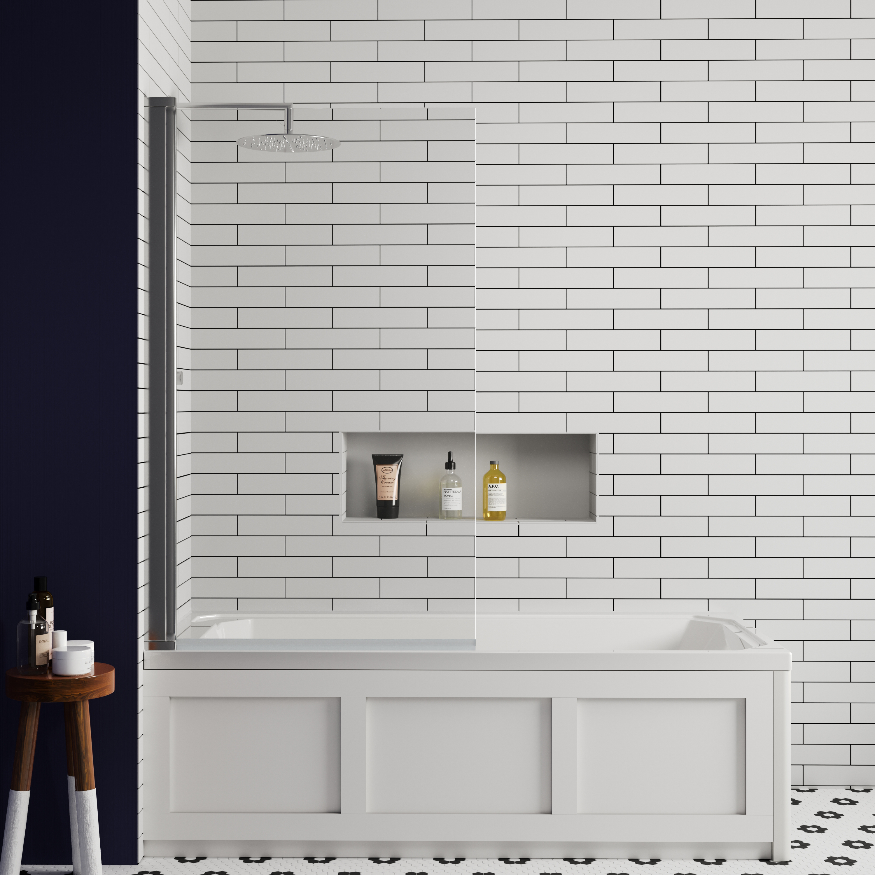 Butler & Rose Art Deco Shower Bath & Shower Screen | Tap Warehouse