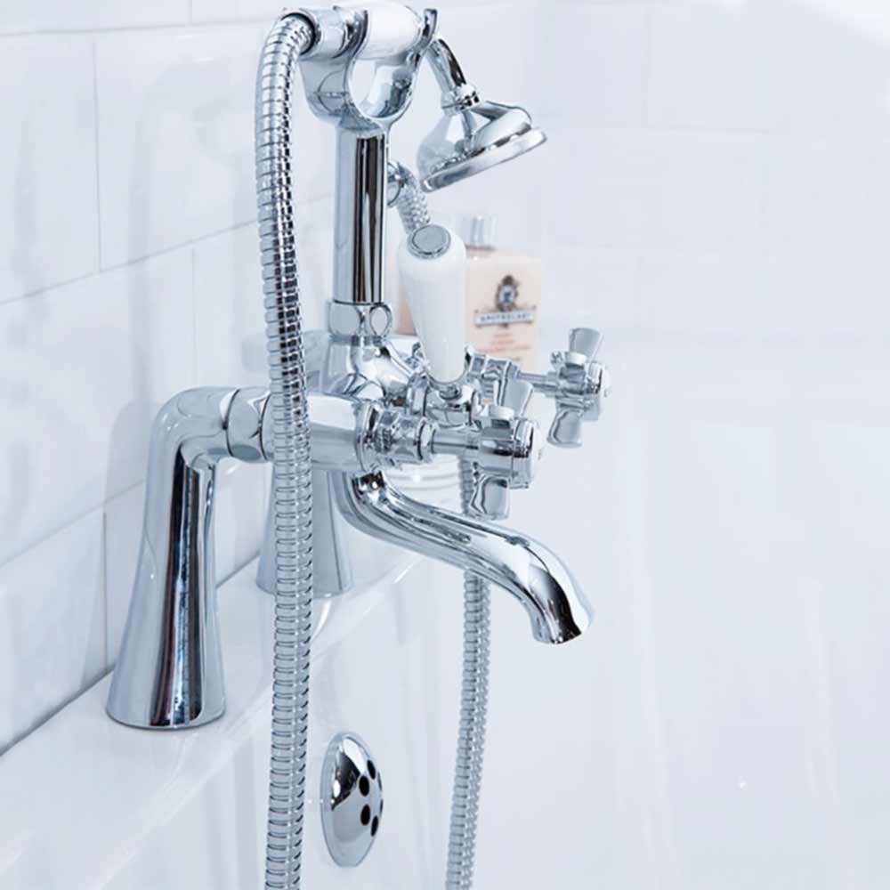 Butler & Rose Loretta Traditional Bath Shower Mixer with Handset Kit ...
