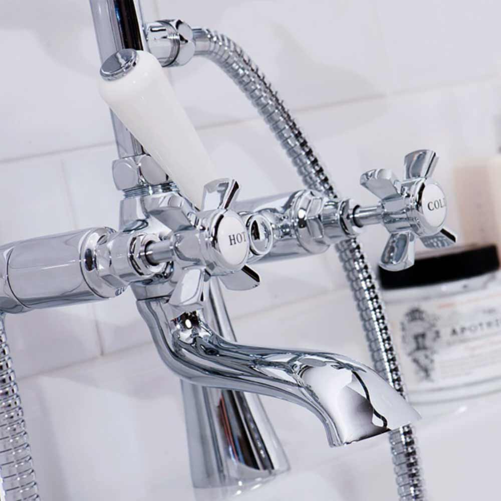 Butler & Rose Loretta Traditional Bath Shower Mixer with Handset Kit ...