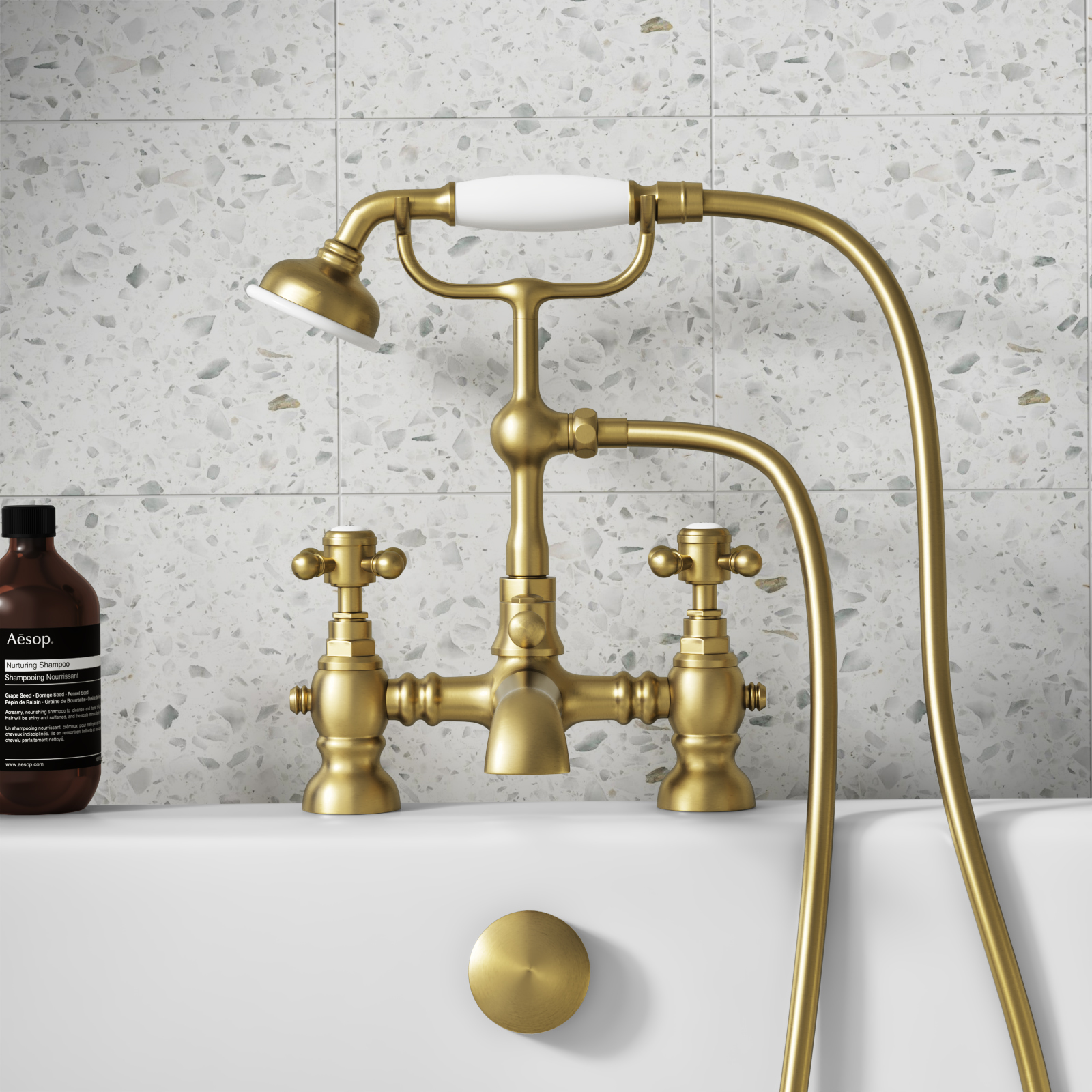 Butler & Rose Beatrice Brushed Brass Bath Shower Mixer & Kit | Tap ...