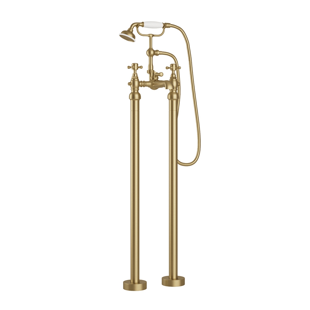 Butler & Rose Beatrice Brushed Brass Freestanding Bath Shower Mixer ...