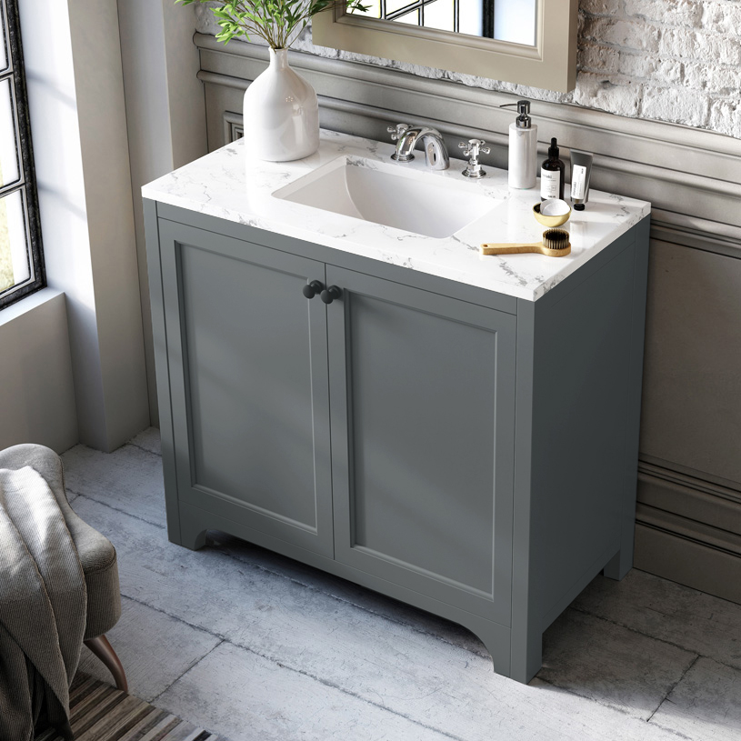 Butler & Rose Benedict 900mm Floorstanding Vanity Unit & Basin | Tap ...