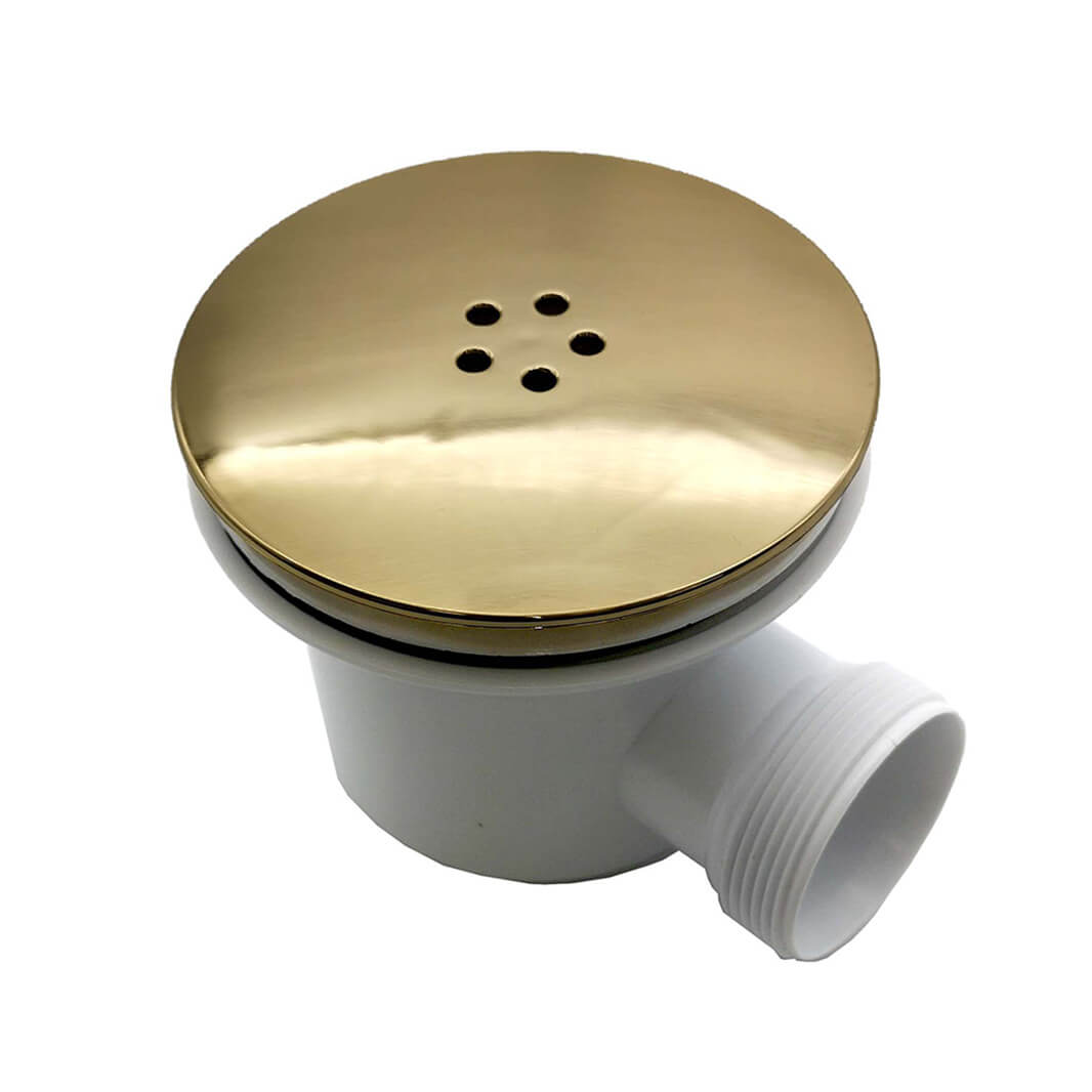 Drench 90mm Brushed Brass High Flow Shower Tray Waste | Tap Warehouse