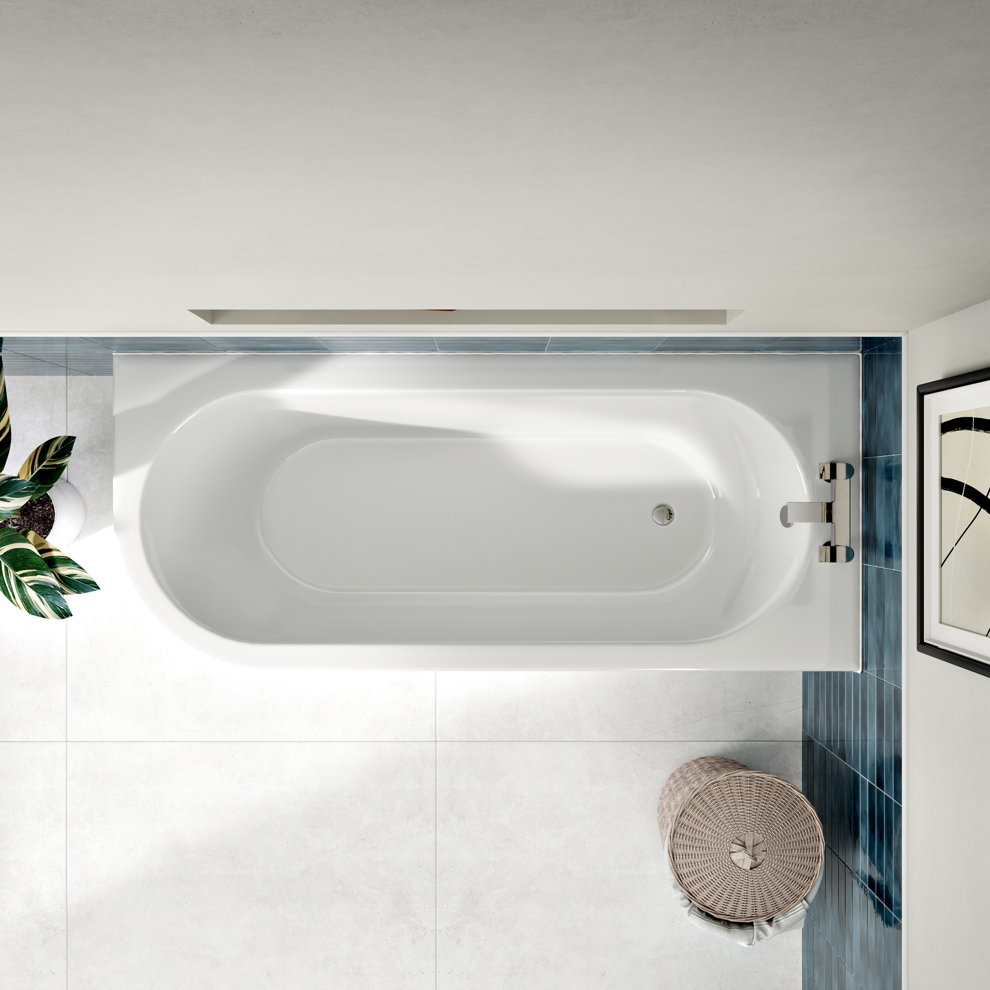 Drench J Shaped Single Ended Corner Bath & Bath Panel - 1700 x 720mm ...