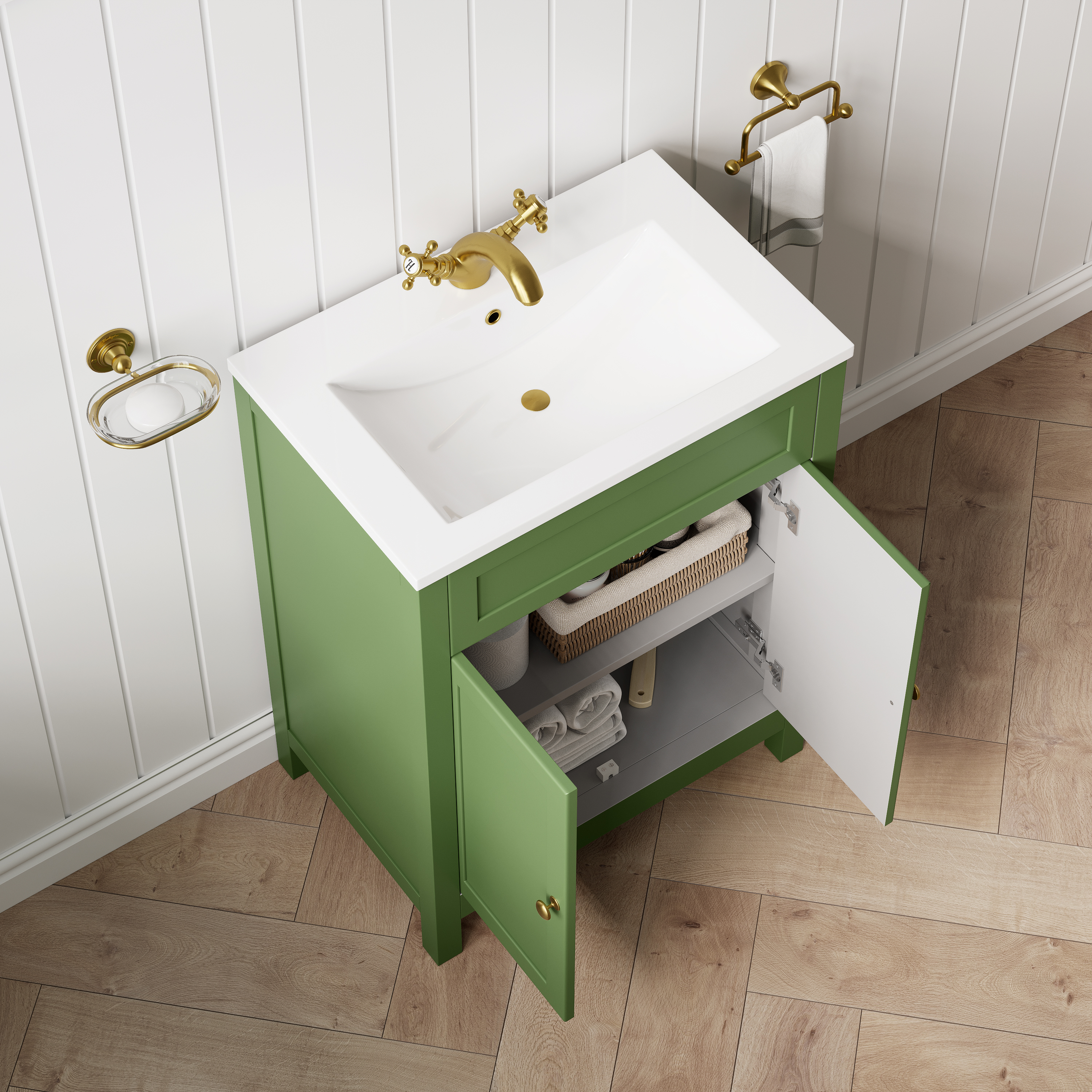 Butler & Rose Catherine Traditional Floorstanding Vanity Unit with ...