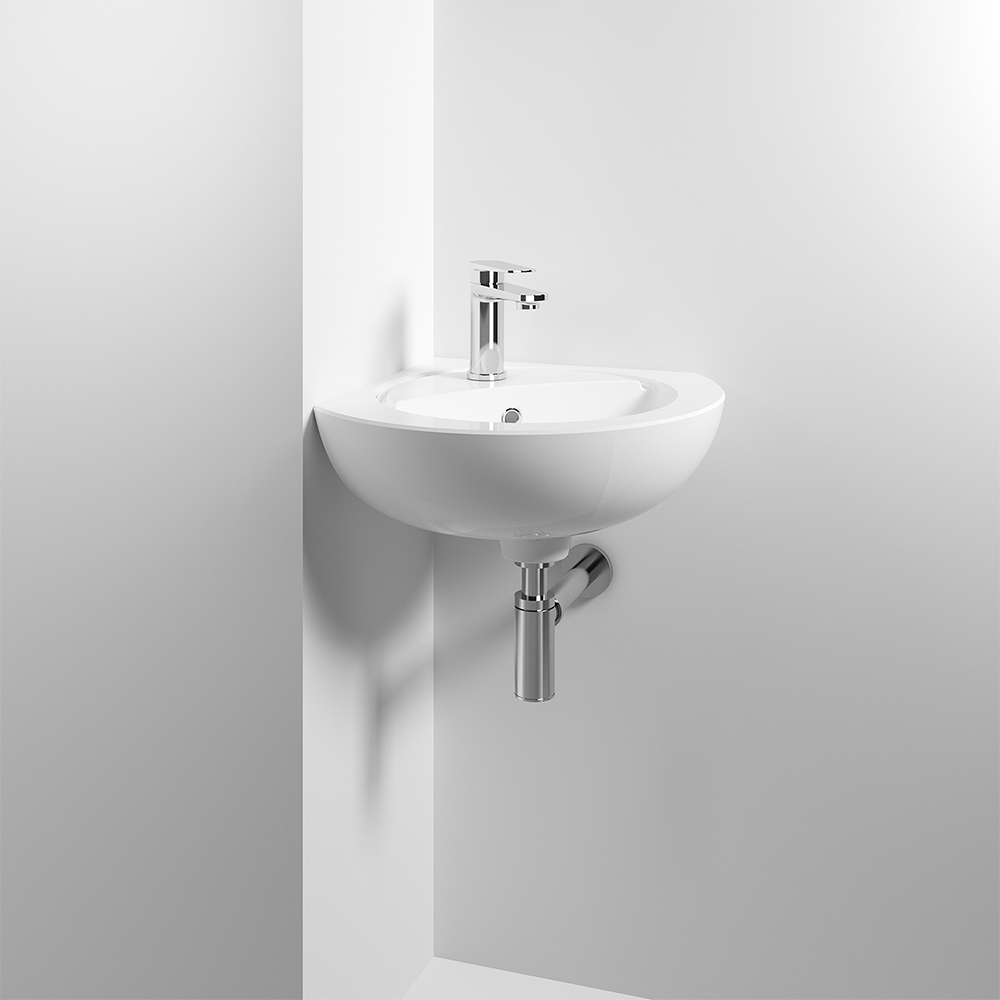 Emma 450mm Corner Wall Hung Basin | Tap Warehouse
