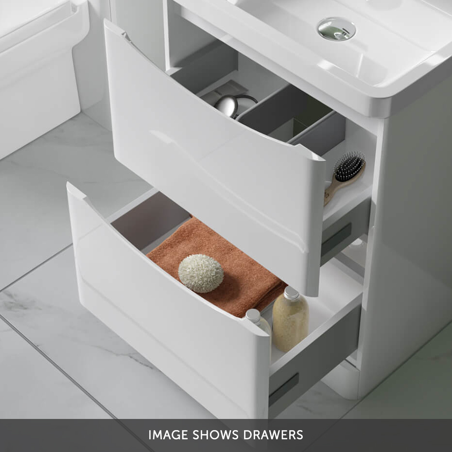 Harbour Clarity 600mm Floorstanding Vanity Unit & Countertop | Tap ...