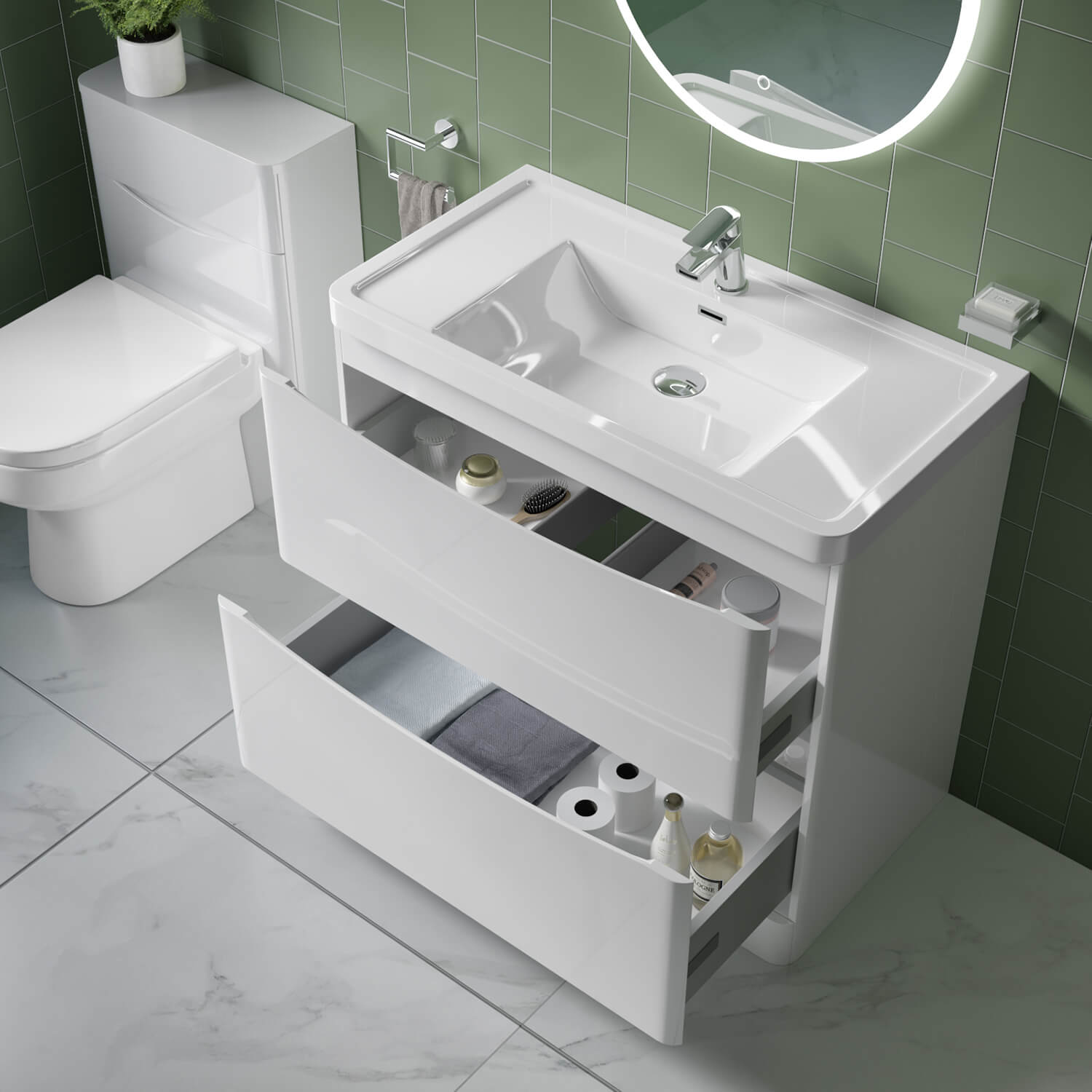 Harbour Clarity 900mm Floorstanding Vanity Unit & Basin | Tap Warehouse