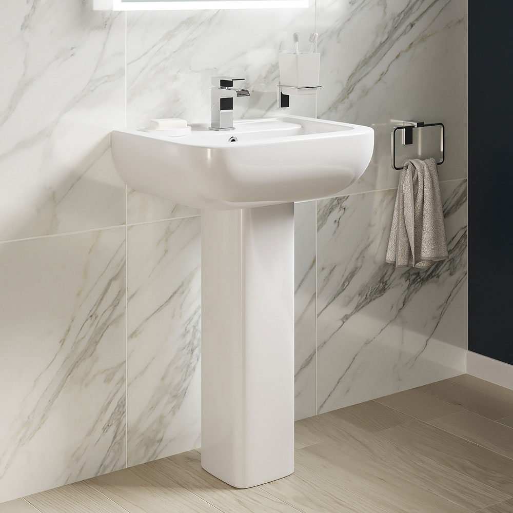 Harbour Icon 550mm 1 Tap Hole Basin & Pedestal | Tap Warehouse