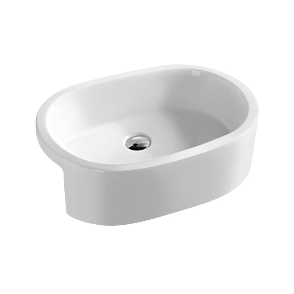 Hudson Reed 570mm Rounded Semi-Recessed Countertop Basin | Tap Warehouse