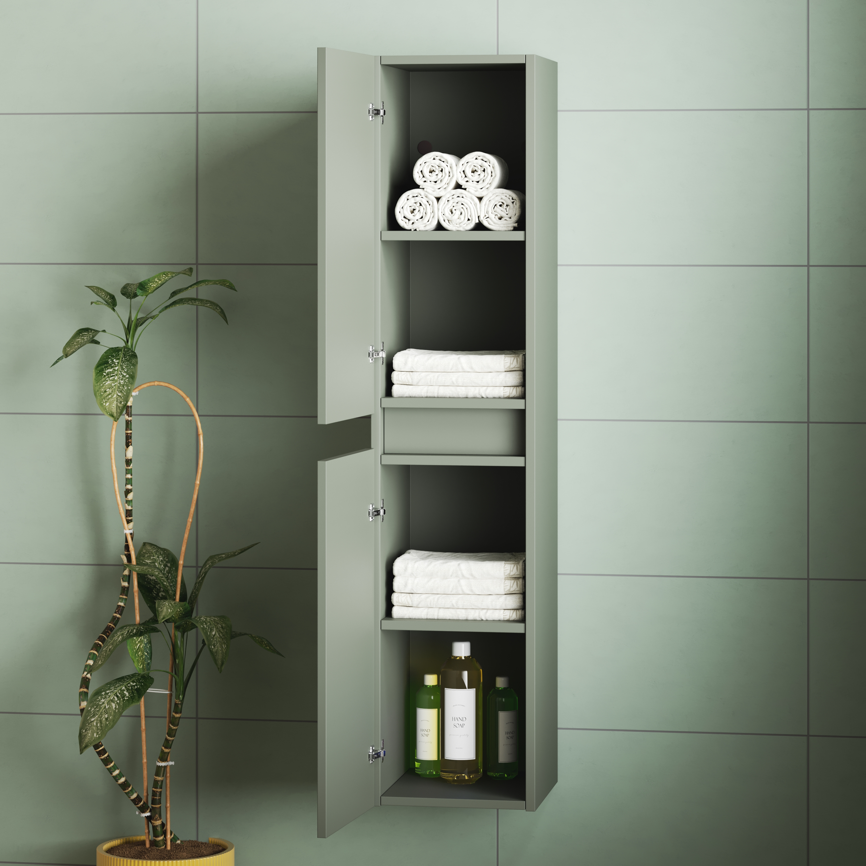 Isla 1200mm Wall Mounted Tall Storage Cabinet | Tap Warehouse