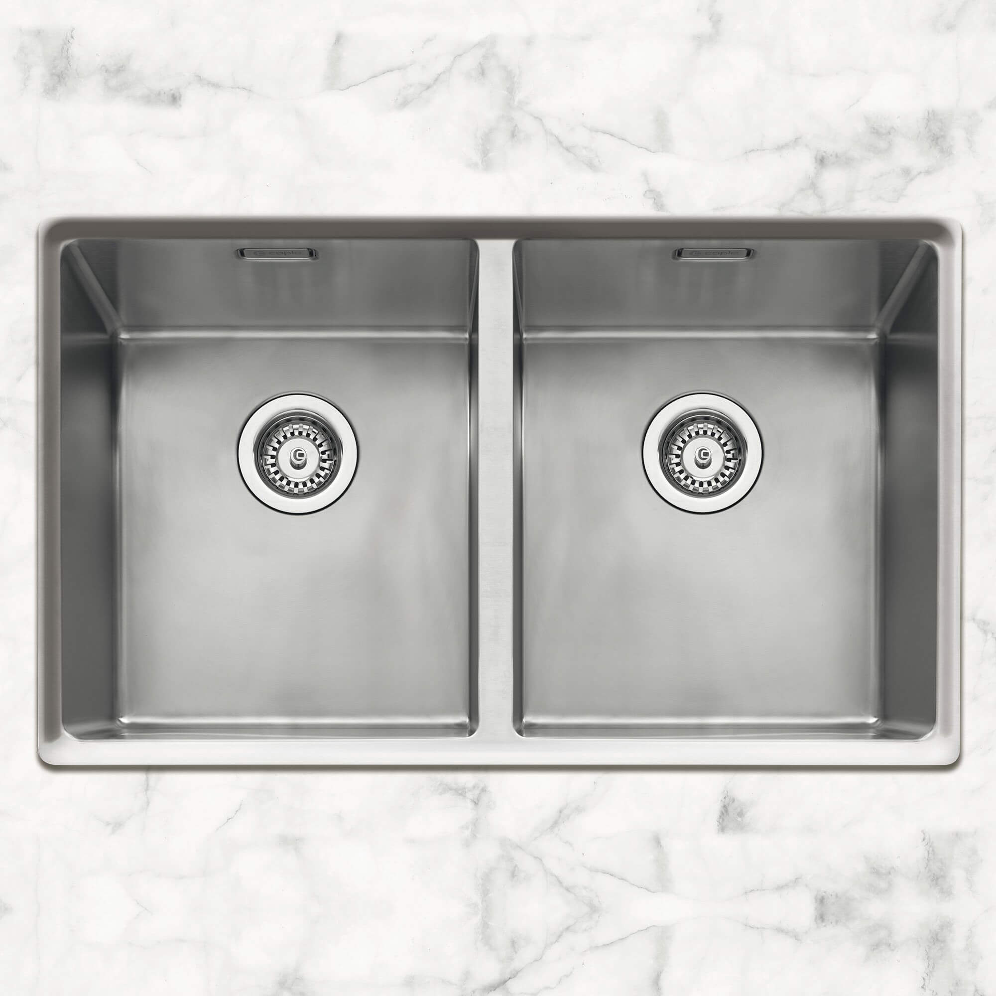 Caple Mode 2 Bowl Inset or Undermount Brushed Stainless Steel Sink ...