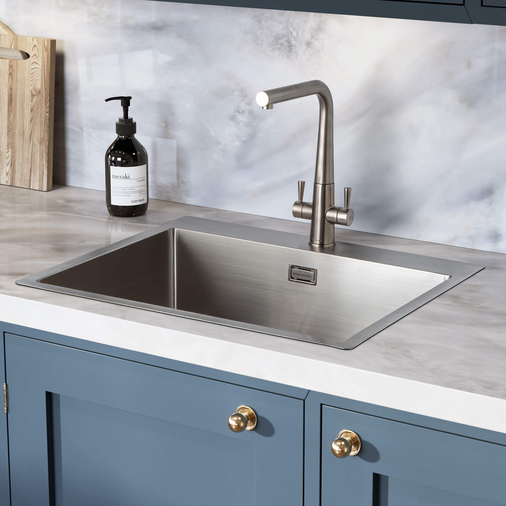 Rangemaster Cosmo 1 Bowl Stainless Steel Inset Kitchen Sink & Waste Kit ...