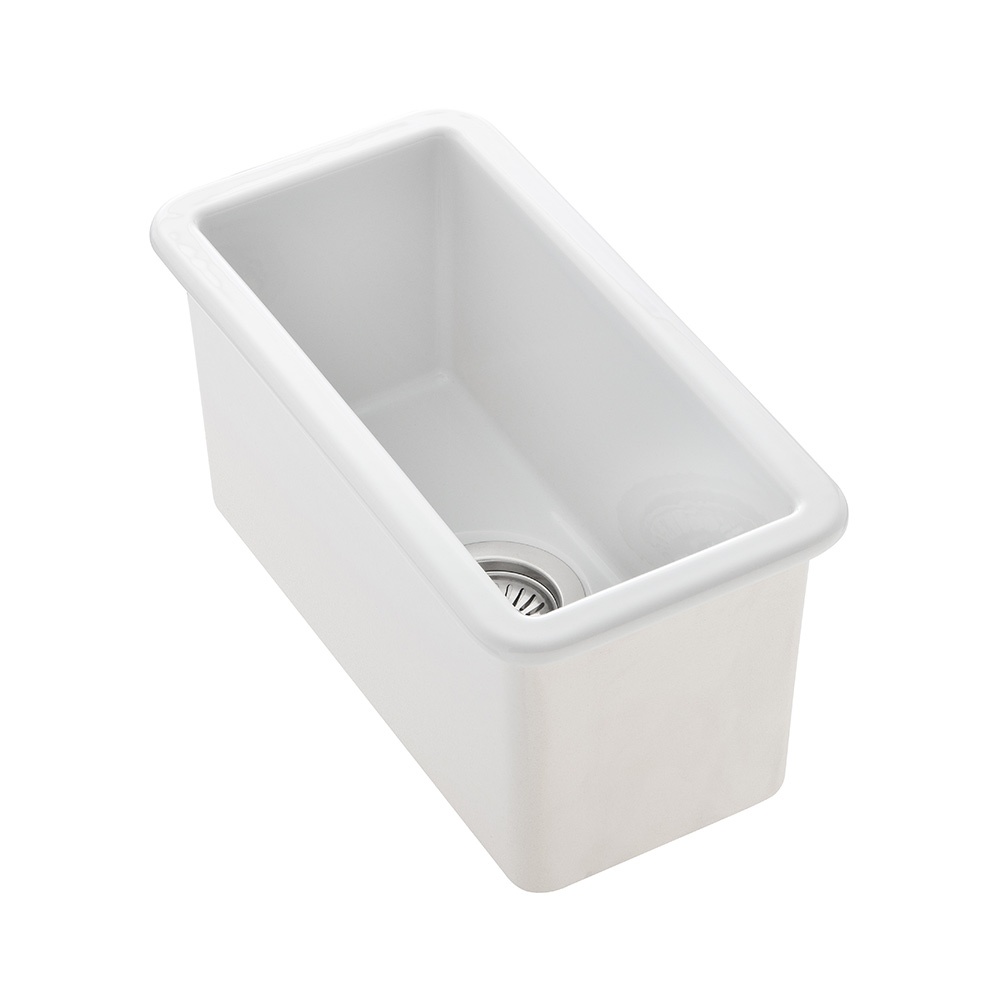 Rangemaster Rustique 0.5 Bowl Inset/Undermount Fireclay White Ceramic ...