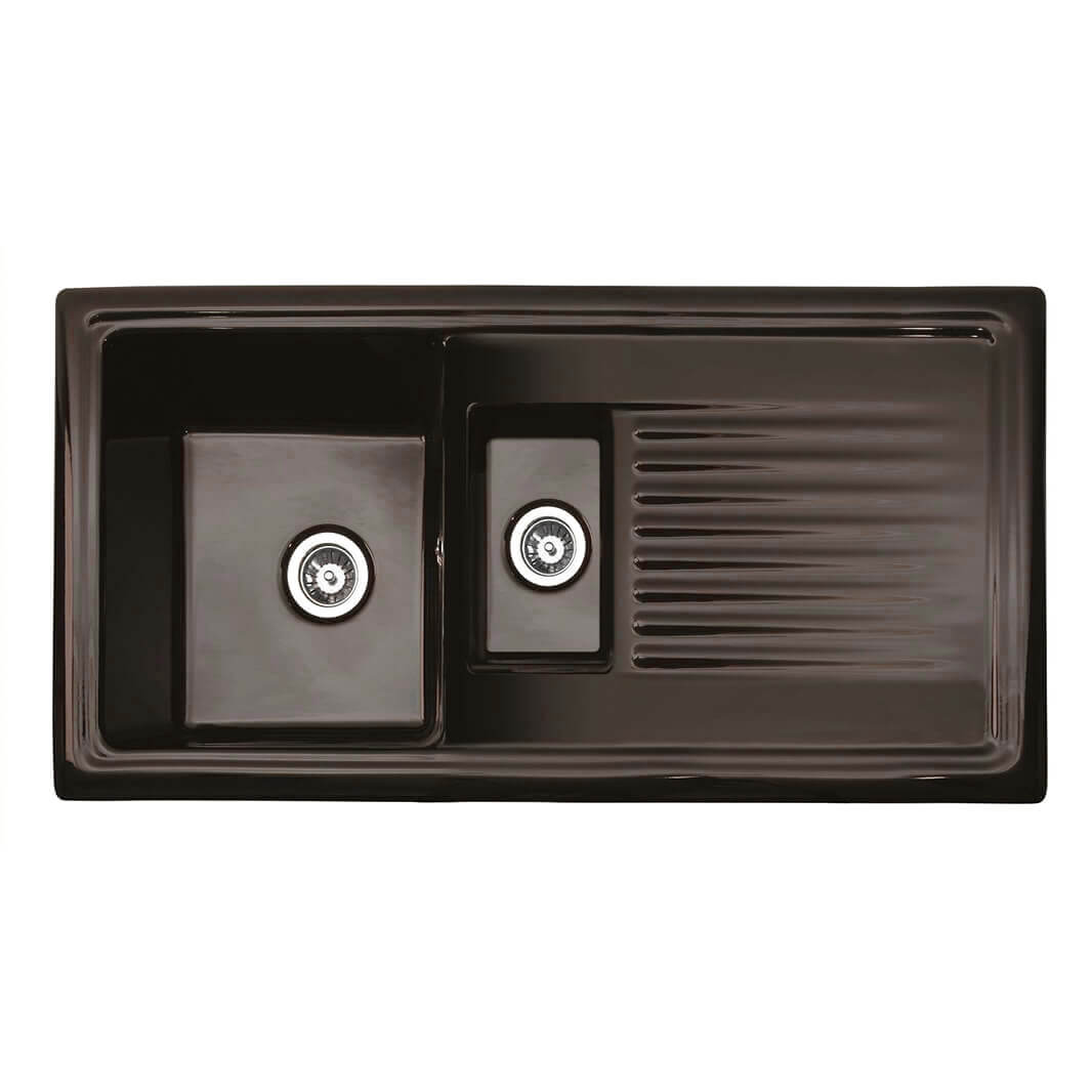 Reginox 1.5 Bowl Ceramic Kitchen Sink & Waste Kit with Reversible ...