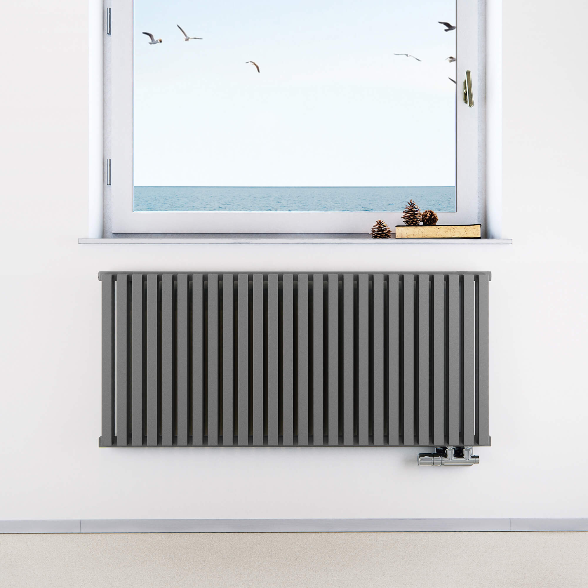 Terma Nemo Horizontal Double Panel Metallic Stone Radiator - 3 Sizes ...
