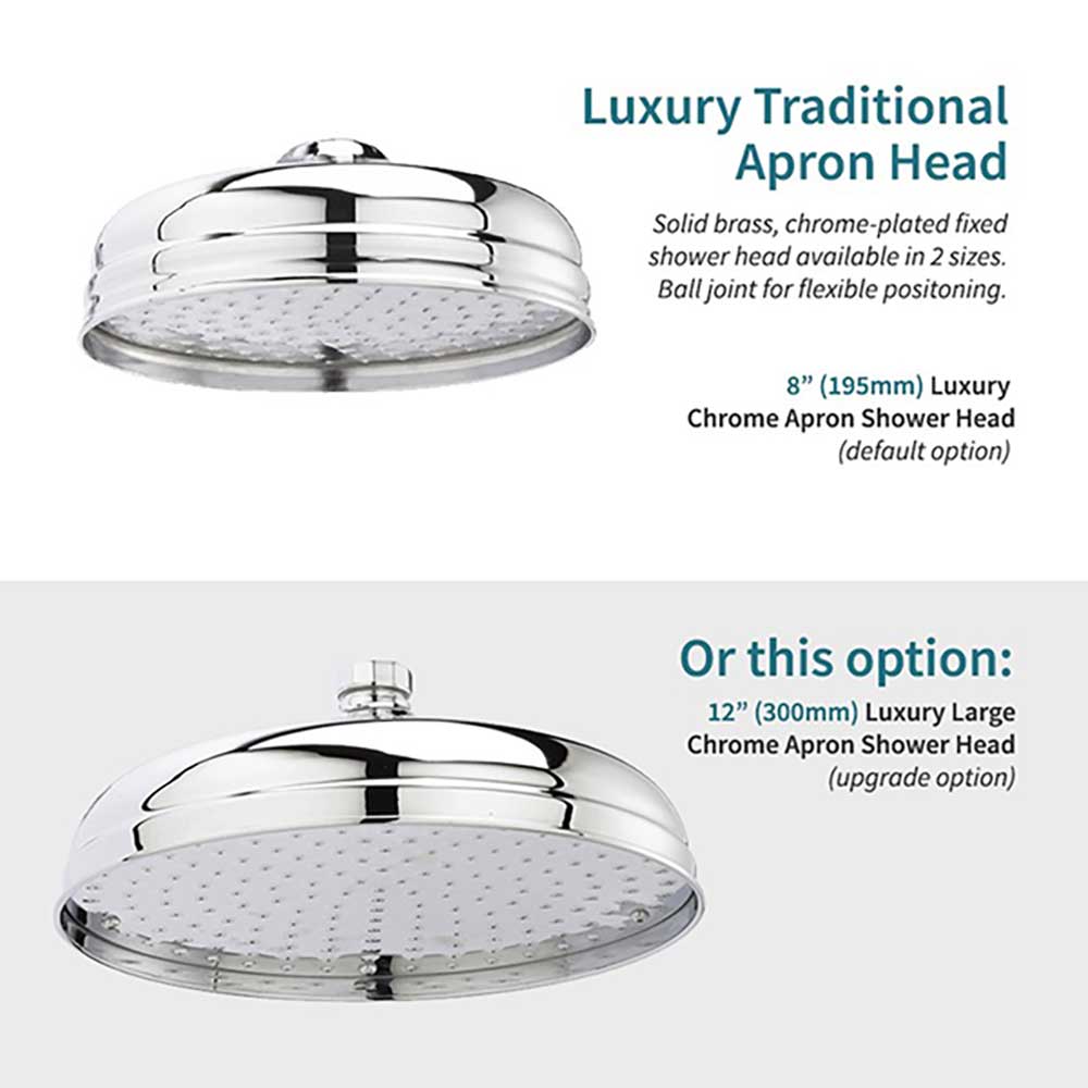 Butler & Rose Edith Concealed Shower Valve, Fixed Shower Head & Slide ...