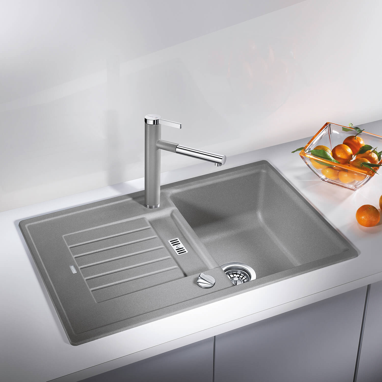 Blanco Zia 45 S Compact 1.5 Bowl Inset Silgranit Composite Kitchen Sink ...