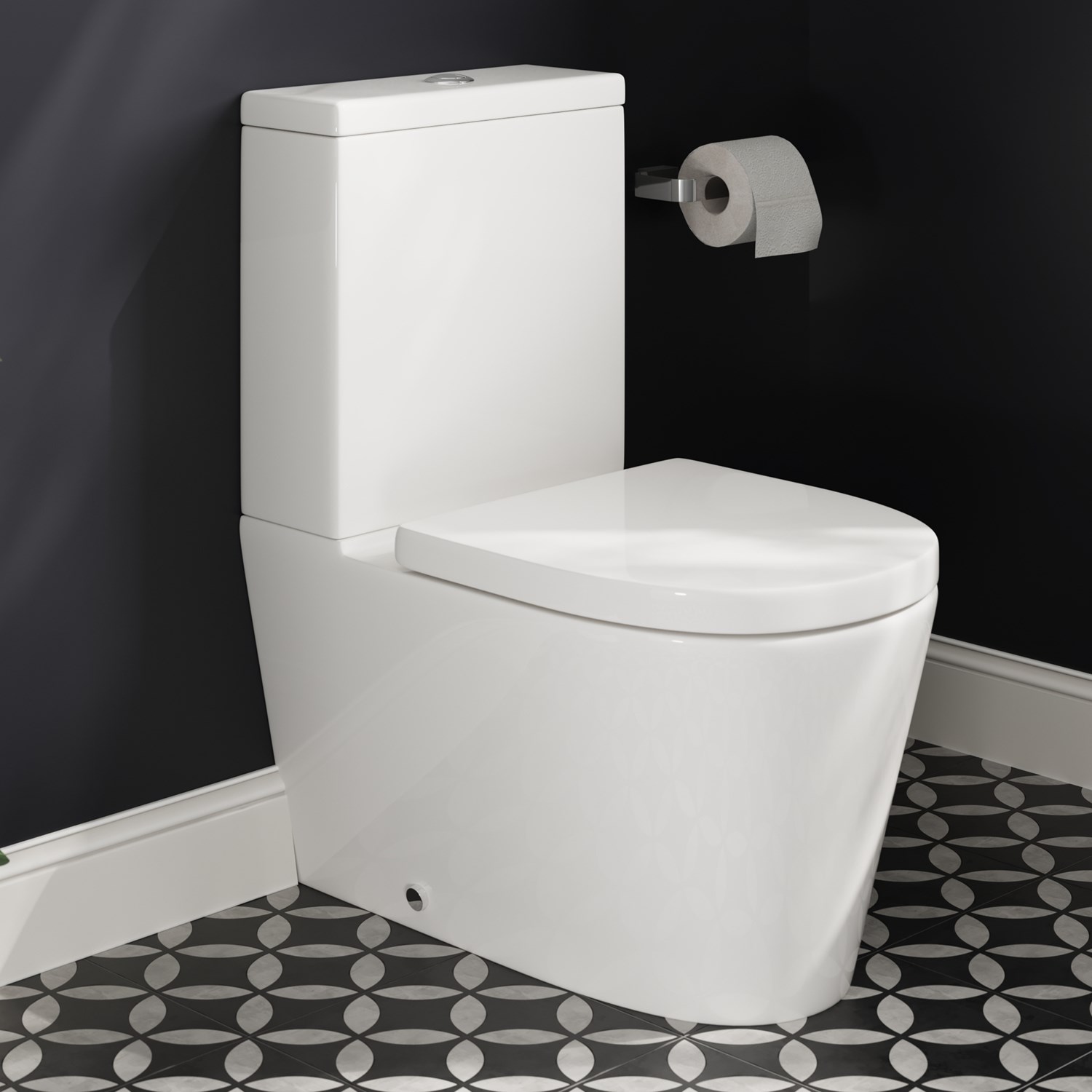 Harbour Clarity Rimless Back to Wall Close Coupled Toilet & Soft Close ...