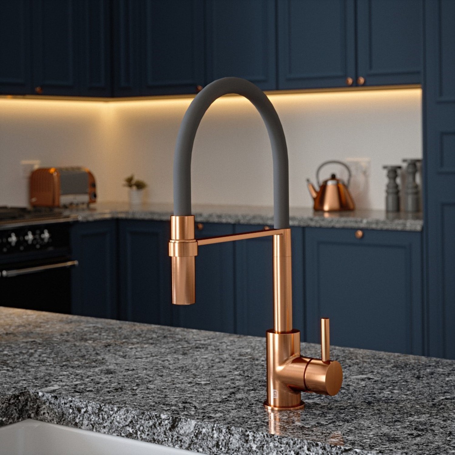 The Tap Factory Vibrance Tube Brushed Copper Mono Pull Out Kitchen ...