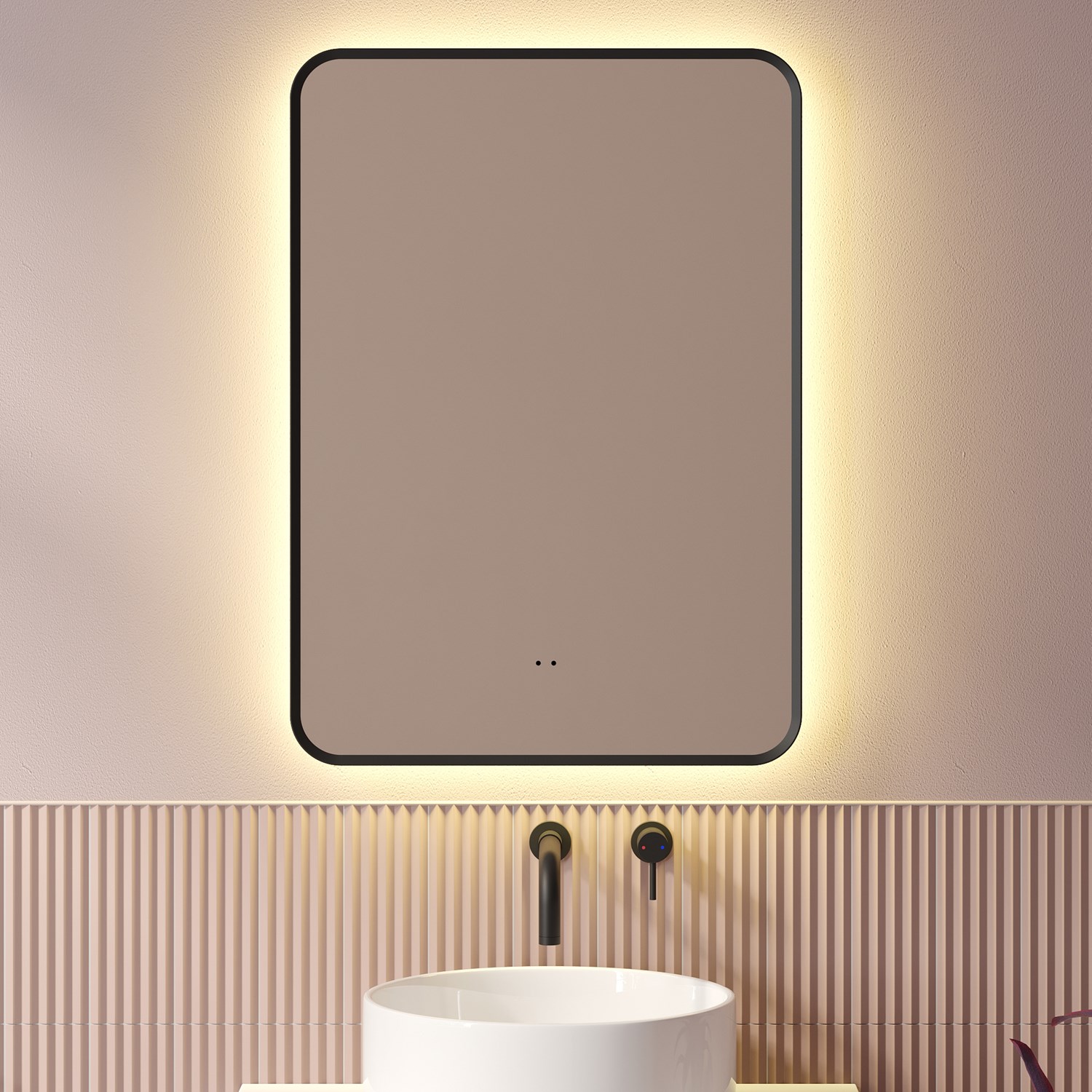 Finn LED Illuminated Framed Mirror with Demister Pad & Colour Change ...