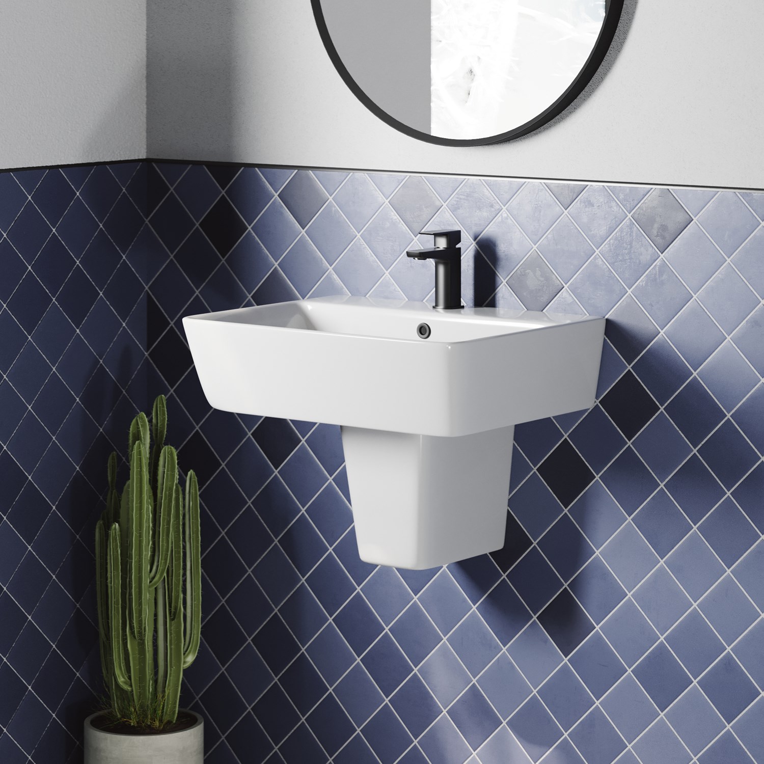 Harbour Unity 500mm Basin & Semi Pedestal | Tap Warehouse
