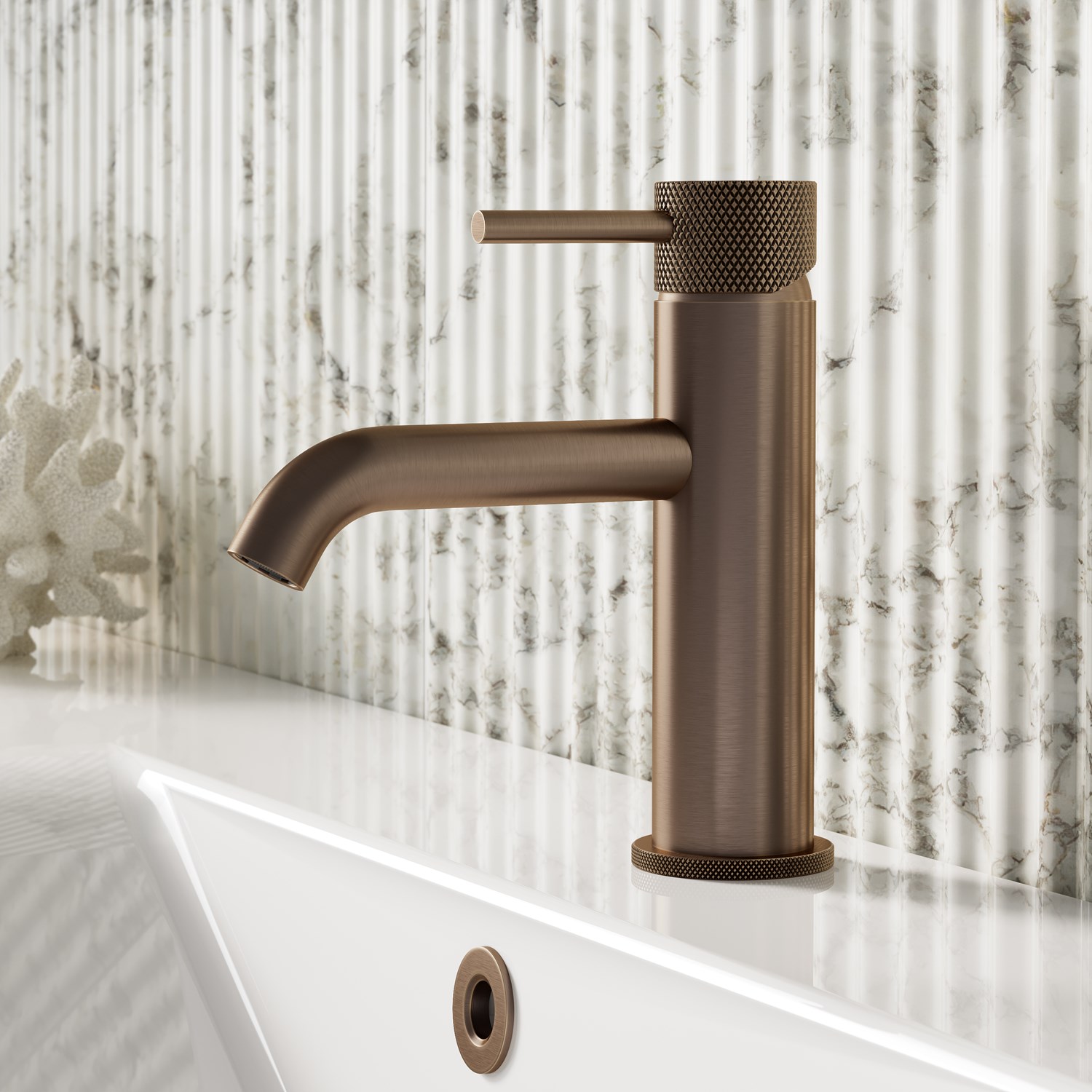 Harbour Clarity Knurled Basin Mixer Tap & Waste | Tap Warehouse