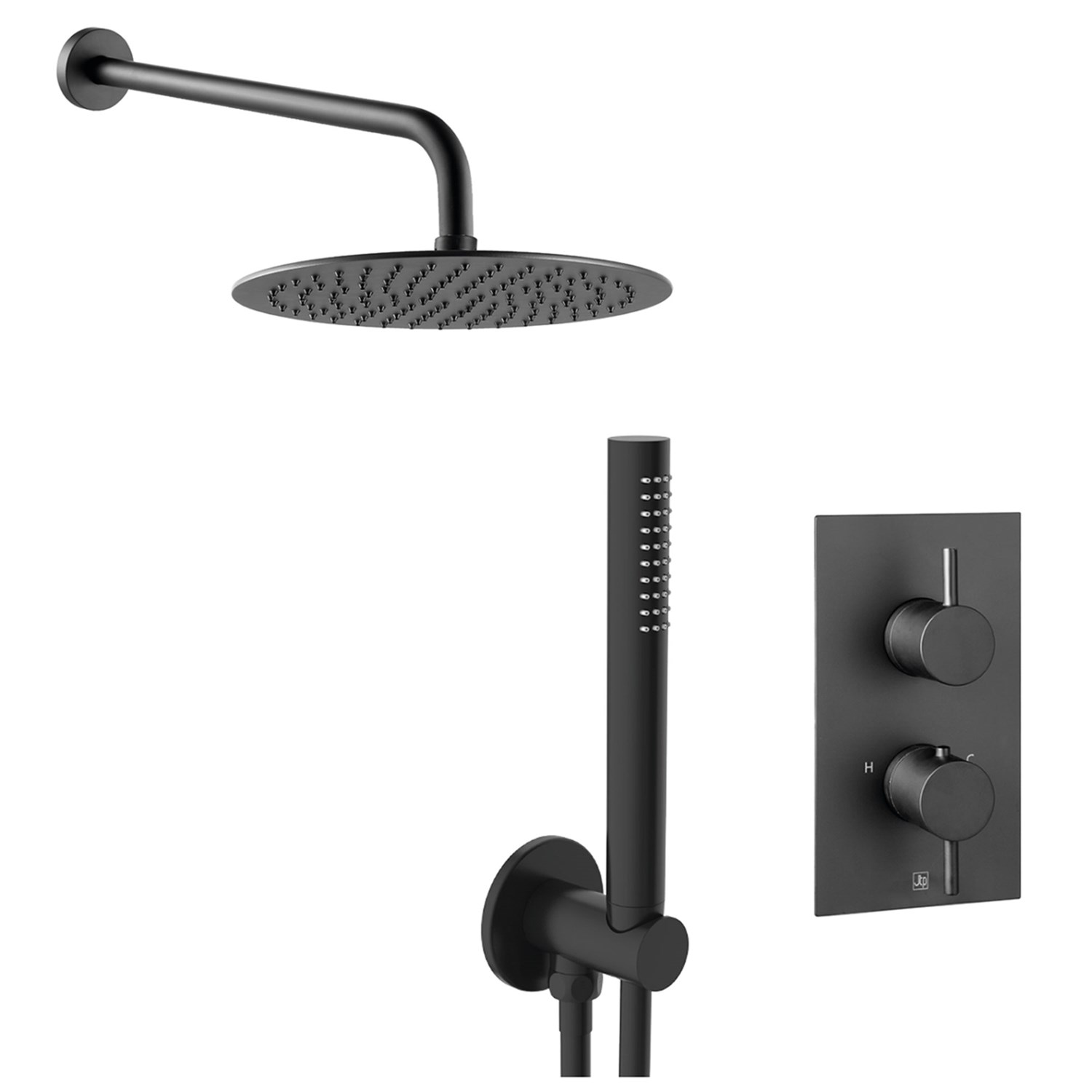 VOS Concealed Dual Outlet 2 Handle Shower Valve, Fixed Head & Shower ...