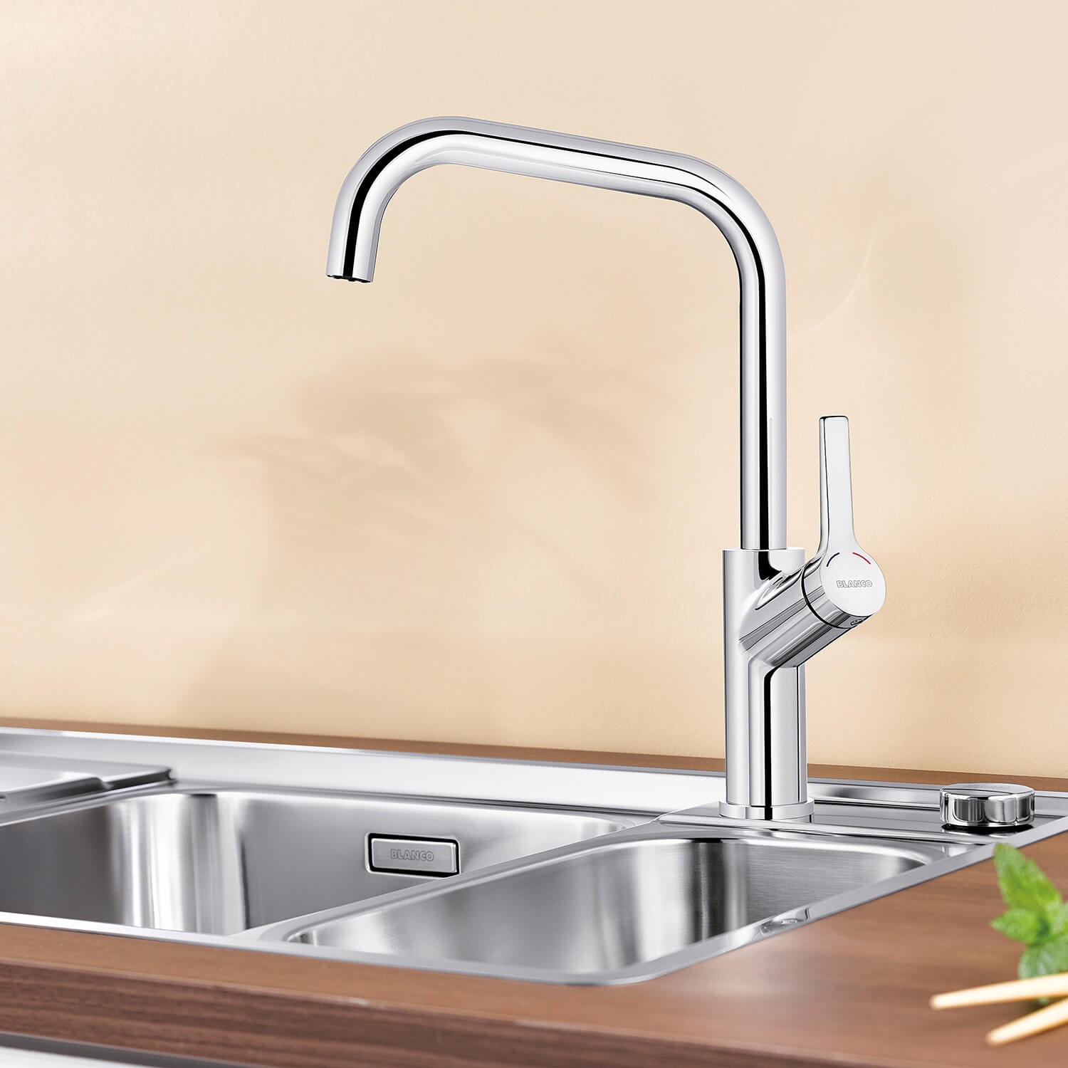 Blanco Jurena Single Lever Chrome Mono Kitchen Mixer Tap | Tap Warehouse