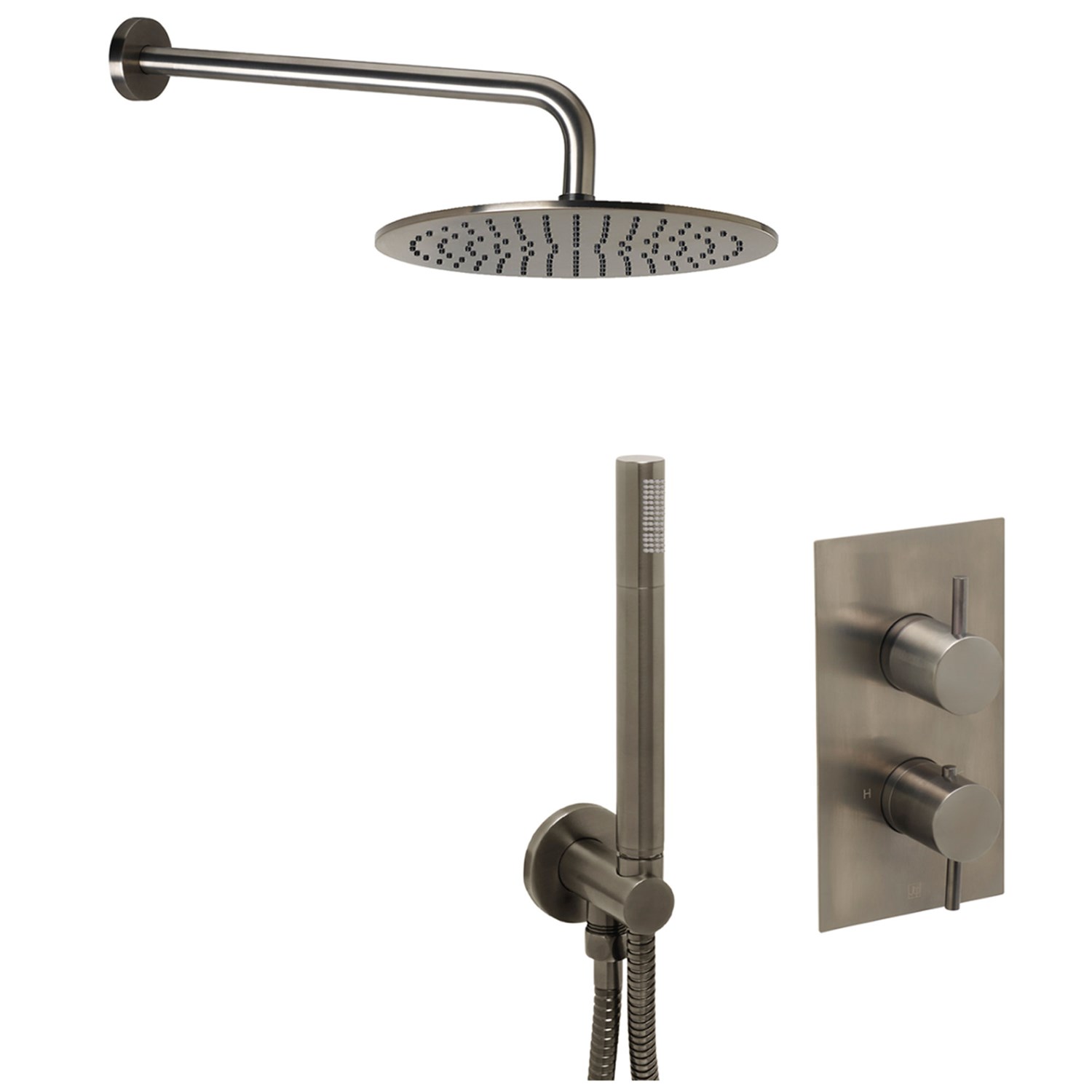 VOS Concealed Dual Outlet 2 Handle Shower Valve, Fixed Head & Shower ...