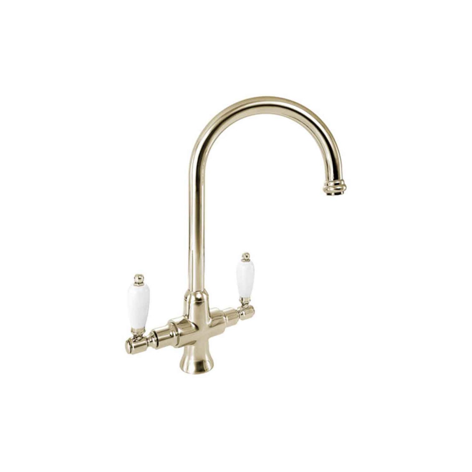 Deva Georgian Twin Lever Monobloc Kitchen Mixer with Swivel Spout | Tap ...