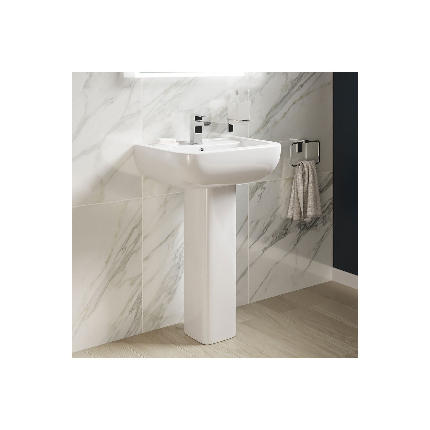 Harbour Icon 550mm 1 Tap Hole Basin & Pedestal | Tap Warehouse