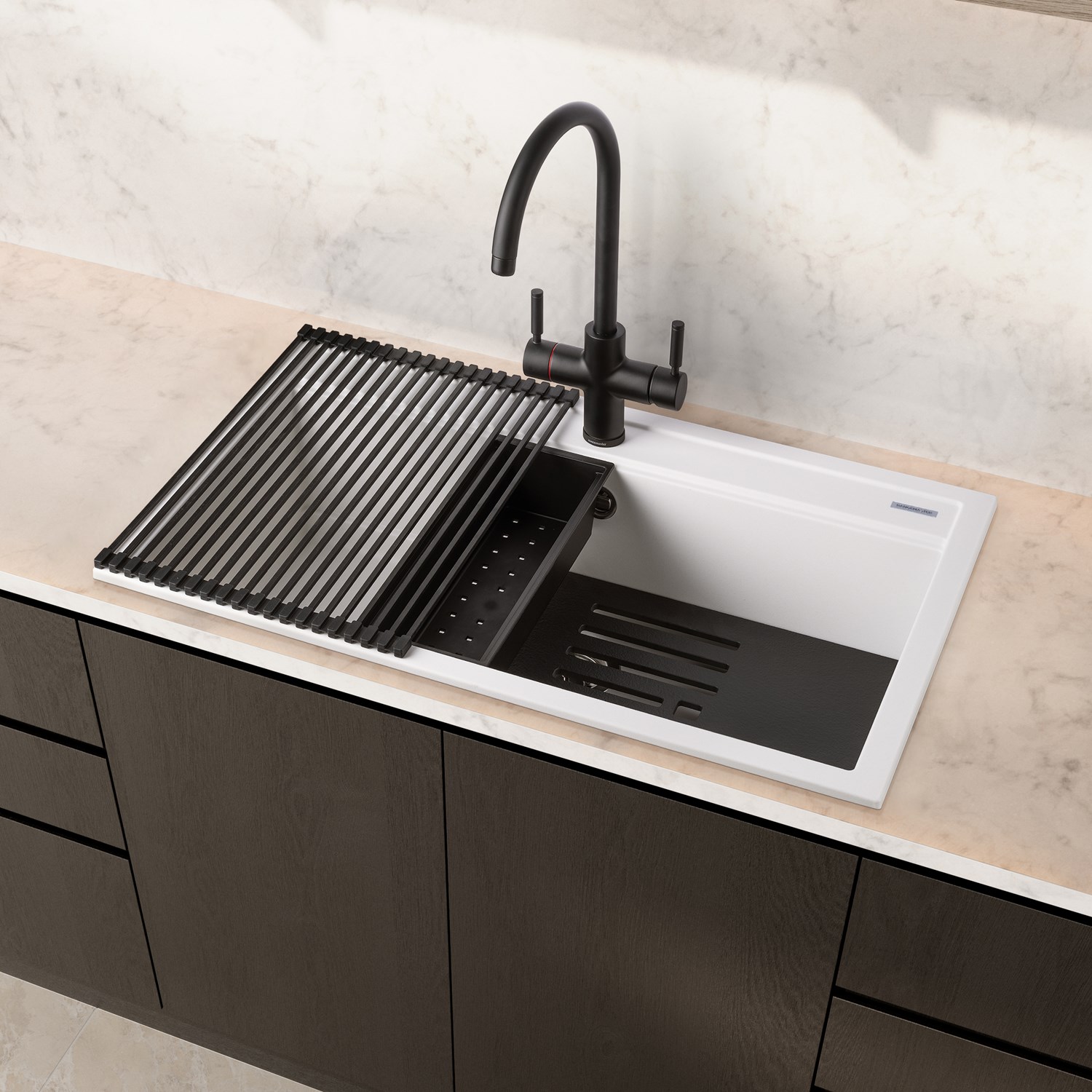 Rangemaster Prato Inset 1 Bowl Igneous Granite Composite Kitchen Sink ...