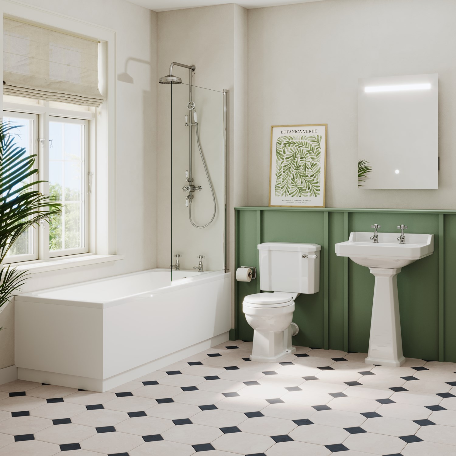Butler & Rose Catherine Bathroom Suite with Shower Bath | Tap Warehouse