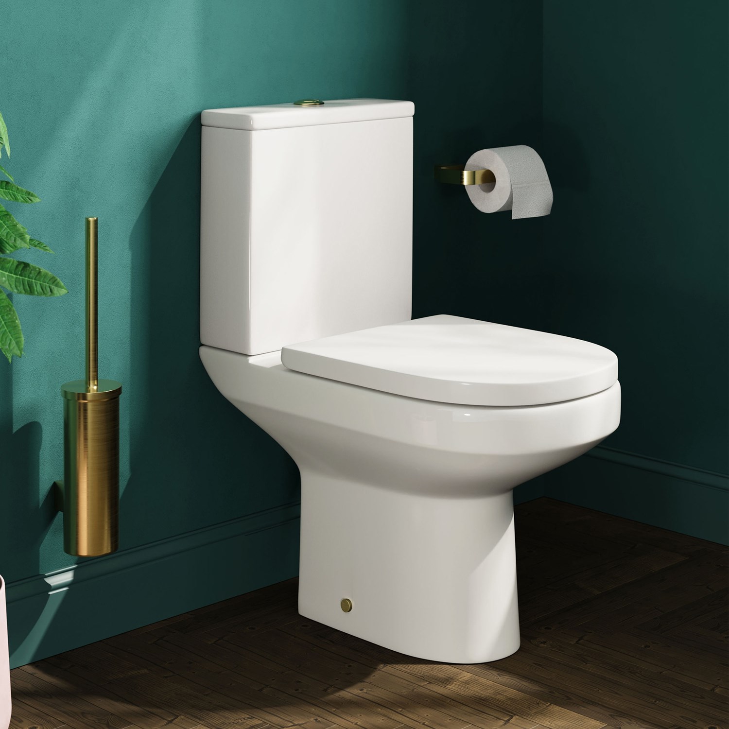 Lorraine Rimless Close Coupled Compact Toilet & Soft Close Seat | Tap ...
