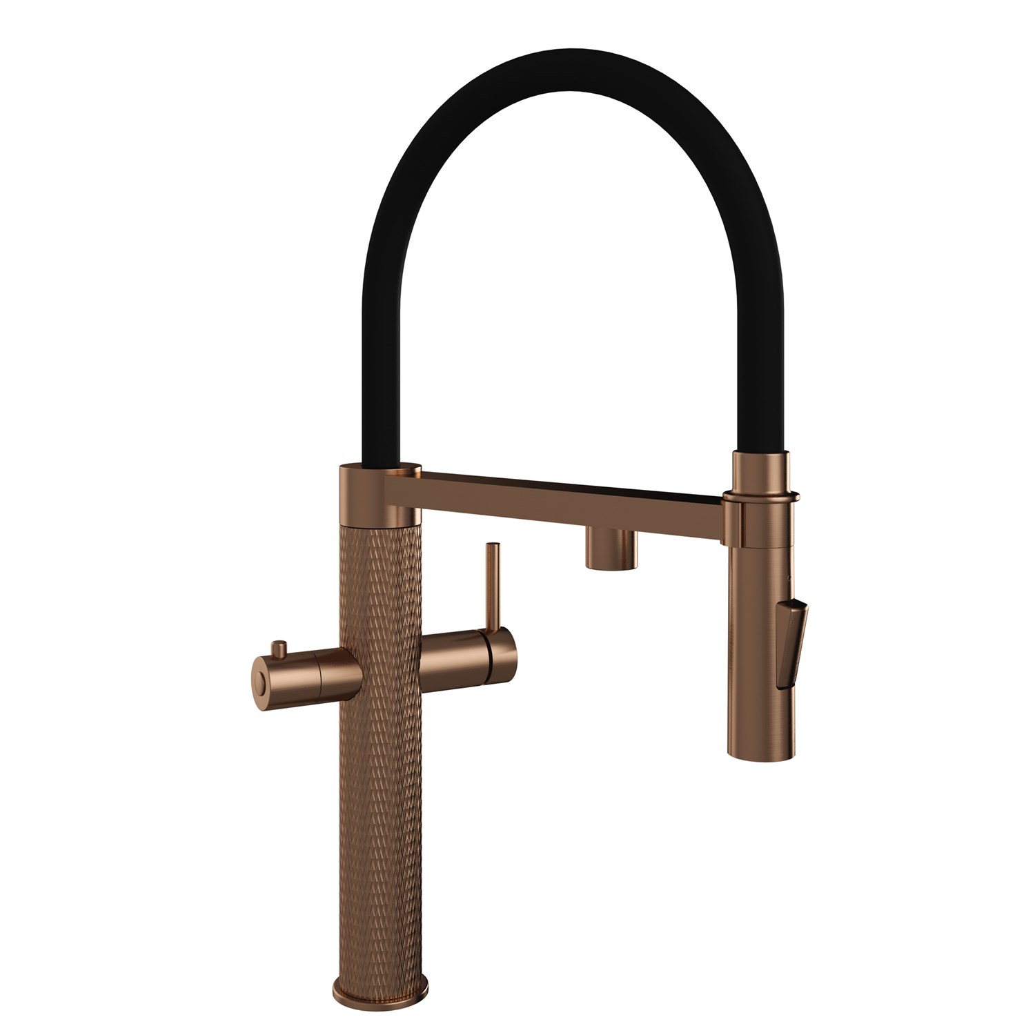 The Tap Factory Quilt Tube Brushed Copper Pull Out Spray Boiling Water ...