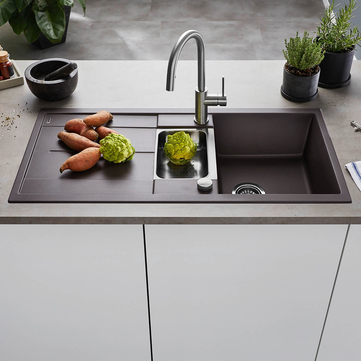 Blanco Metra 6 S 1.5 Bowl Inset Silgranit Composite Kitchen Sink ...