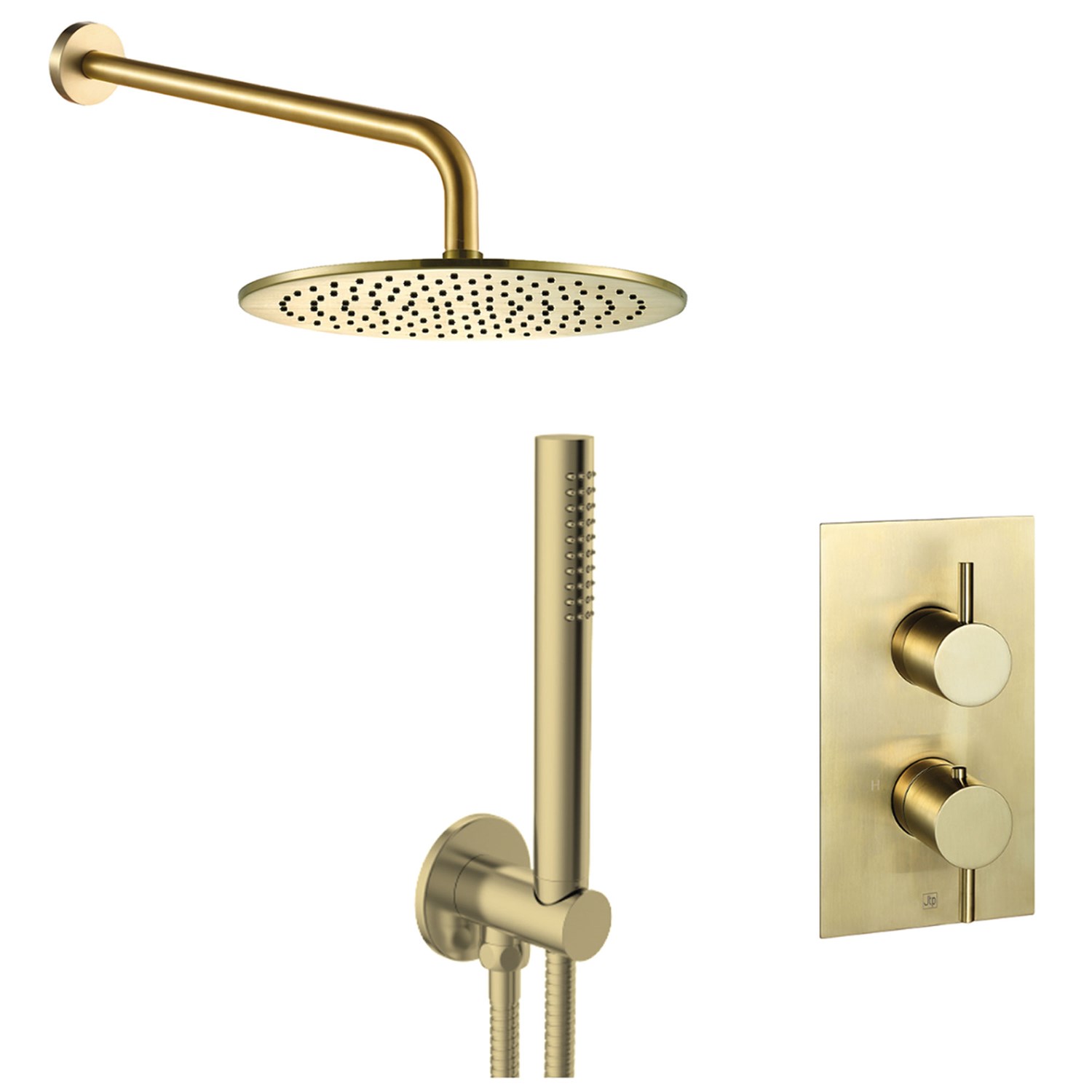 VOS Concealed Dual Outlet 2 Handle Shower Valve, Fixed Head & Shower ...