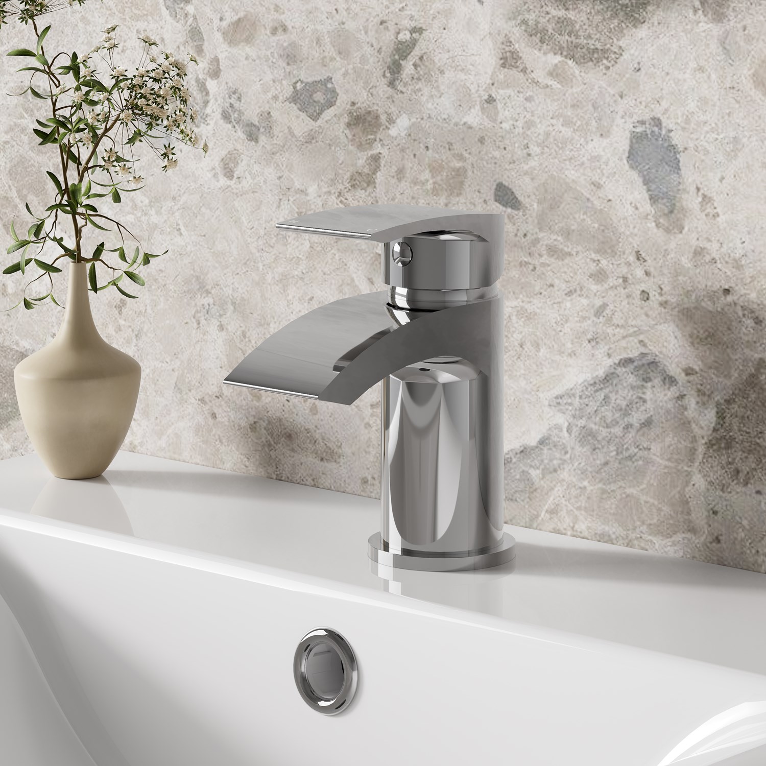Vellamo Swift Mini Basin Mixer Tap & Waste | Tap Warehouse