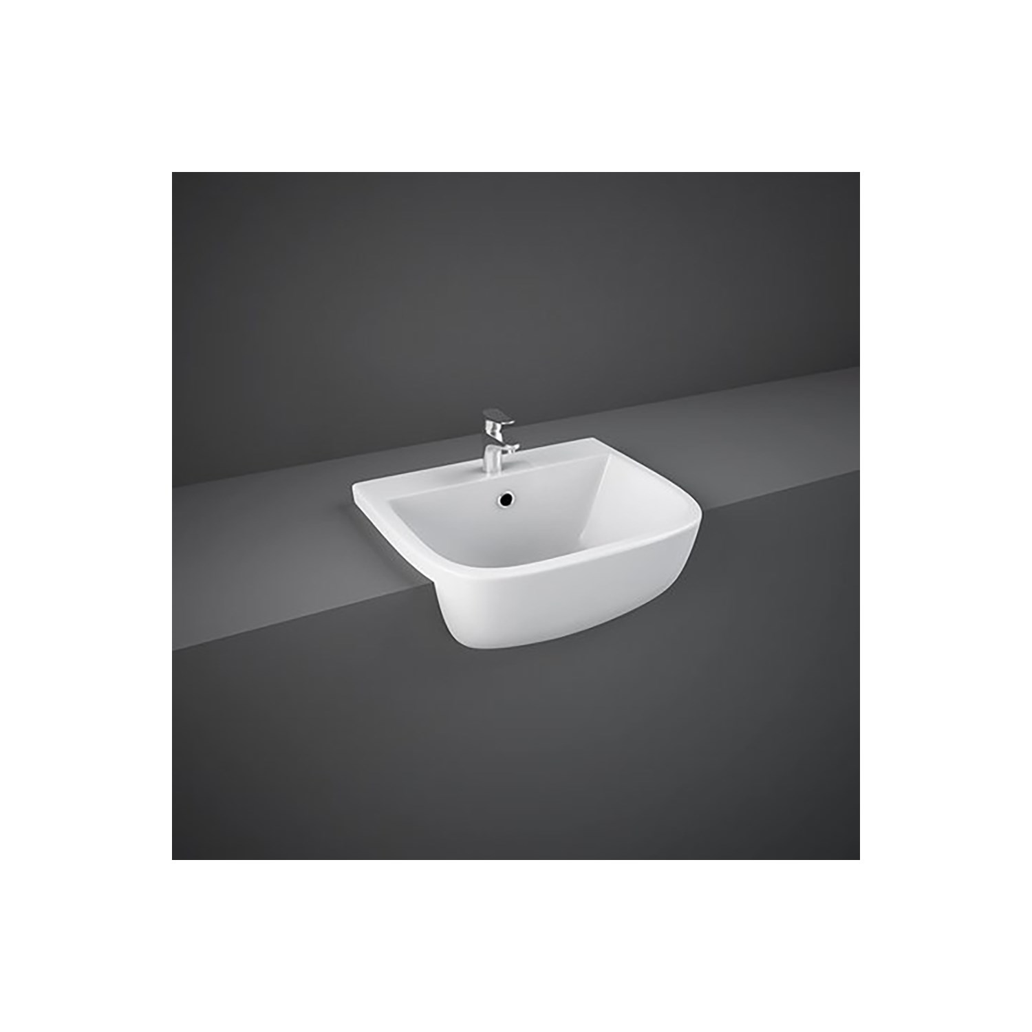 RAK Series 600 Ceramic Semi Recessed Basin 420mm - 2 Tap Hole | Tap ...