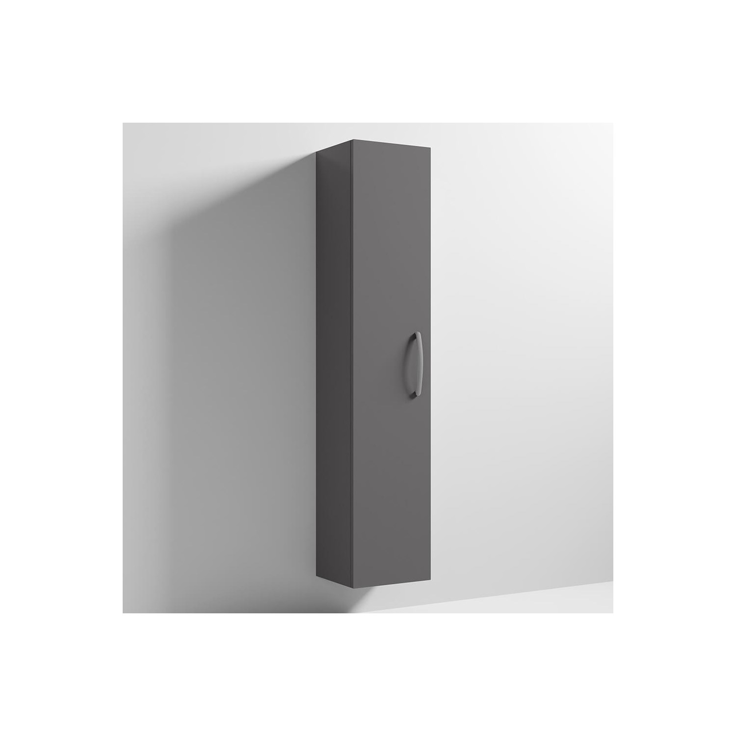Emily Tall Single Door Storage Unit - Gloss Grey | Tap Warehouse