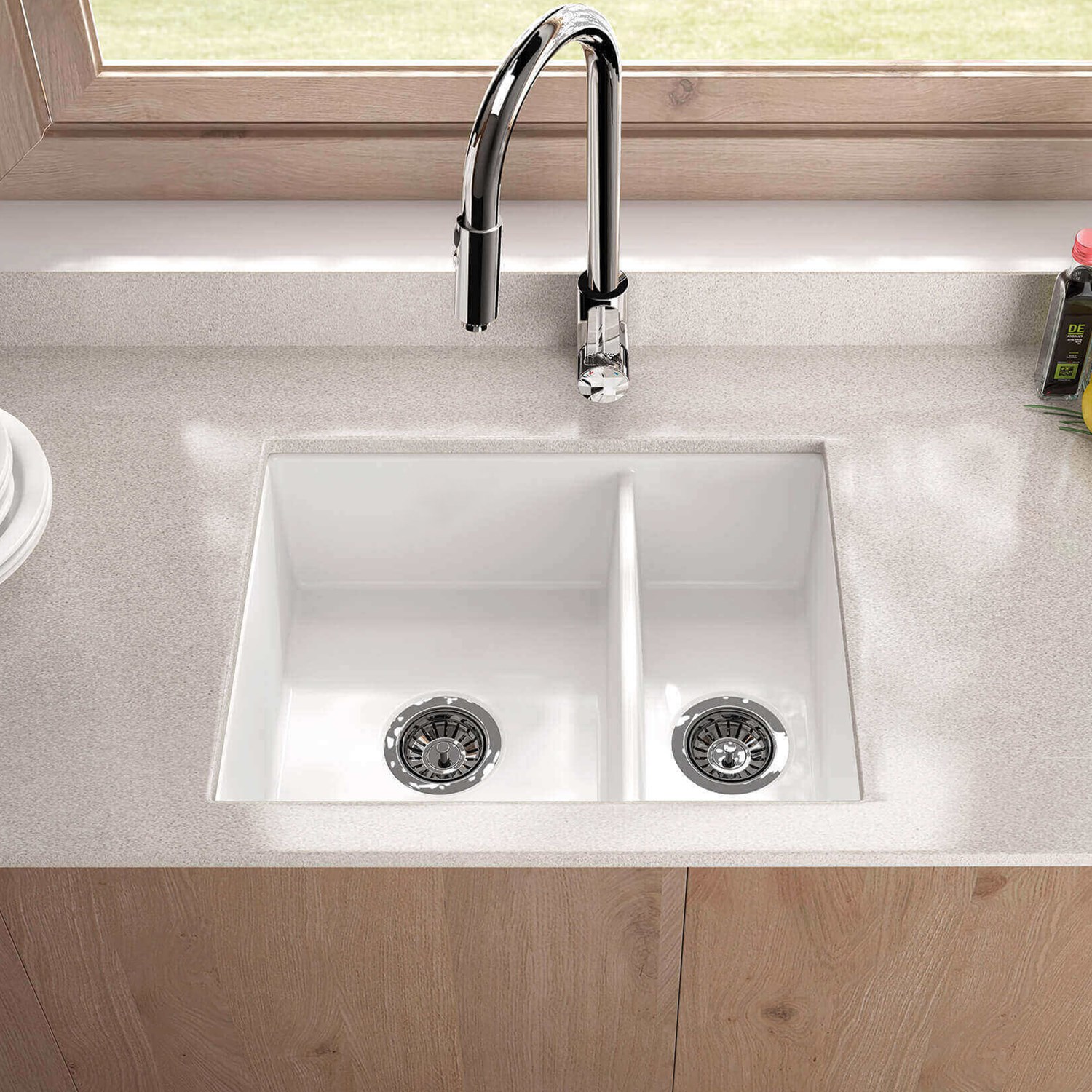 Thomas Denby Metro 1.5 Bowl Inset or Undermount Ceramic Kitchen Sink ...